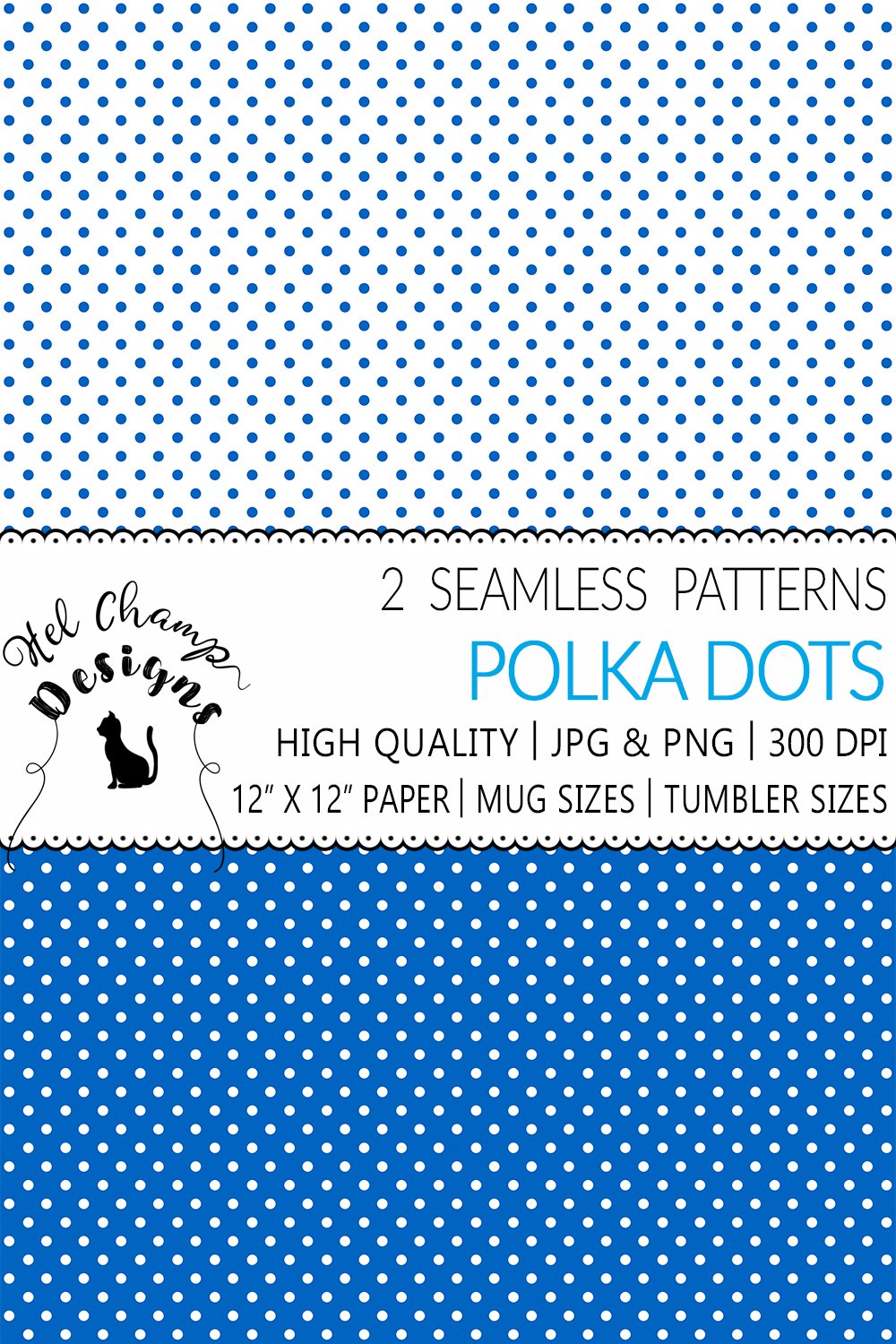 Polka dots blue and white scrapbooking papers design