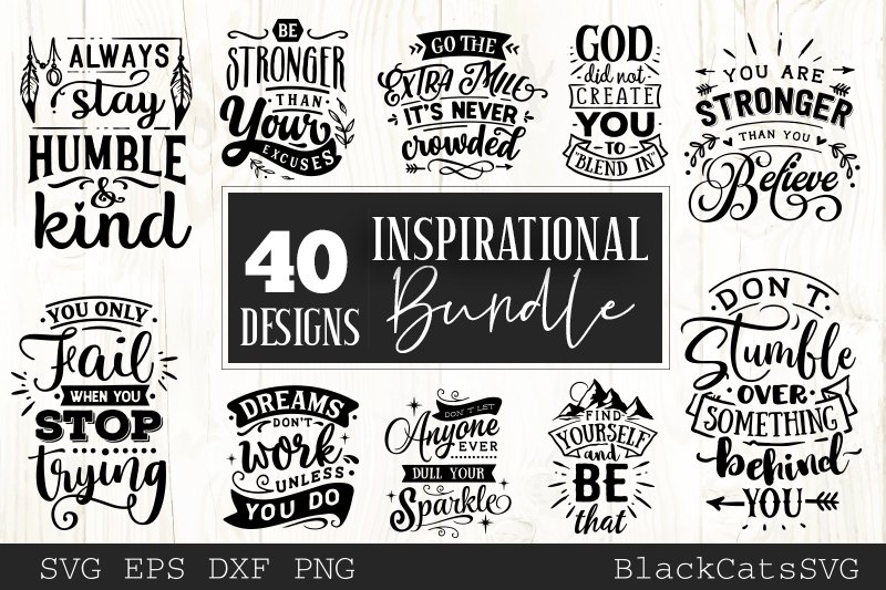 Inspirational Bundle SVG bundle 40 designs motivational