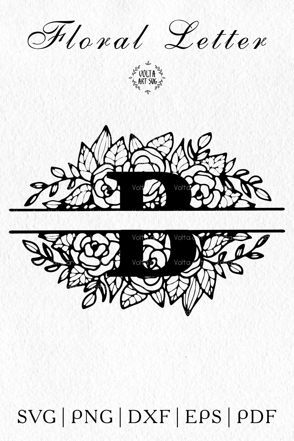 Floral Letter B svg, Flower Letter B, Split Monogram Letter