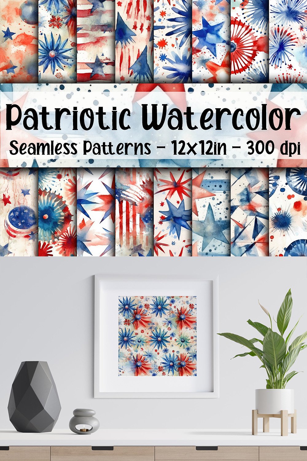 Seamless Patriotic Digital Paper