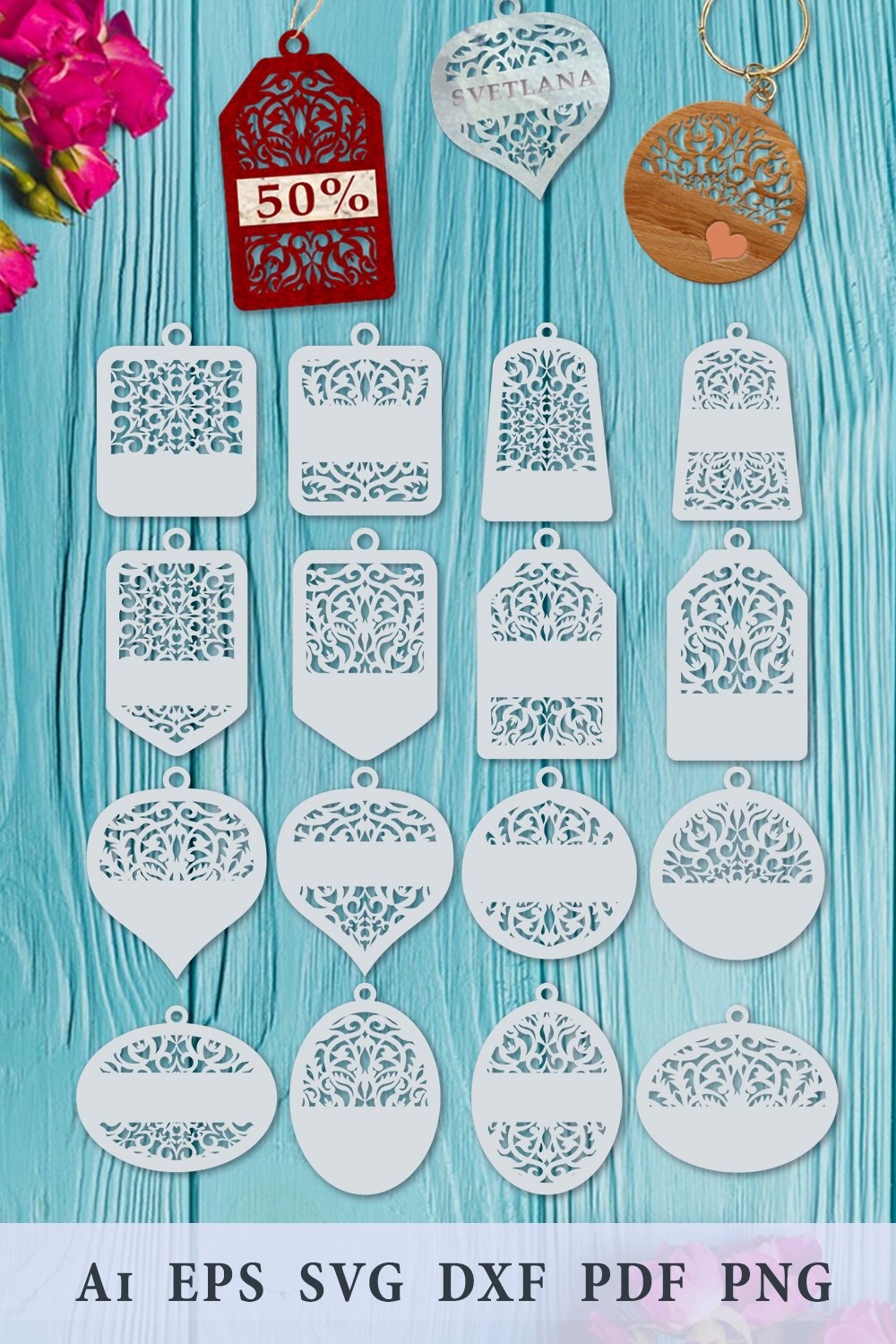 Hanging elements for cutting. SVG