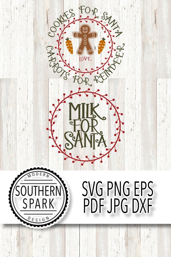 Christmas Cookies And Milk For Santa Space For Name