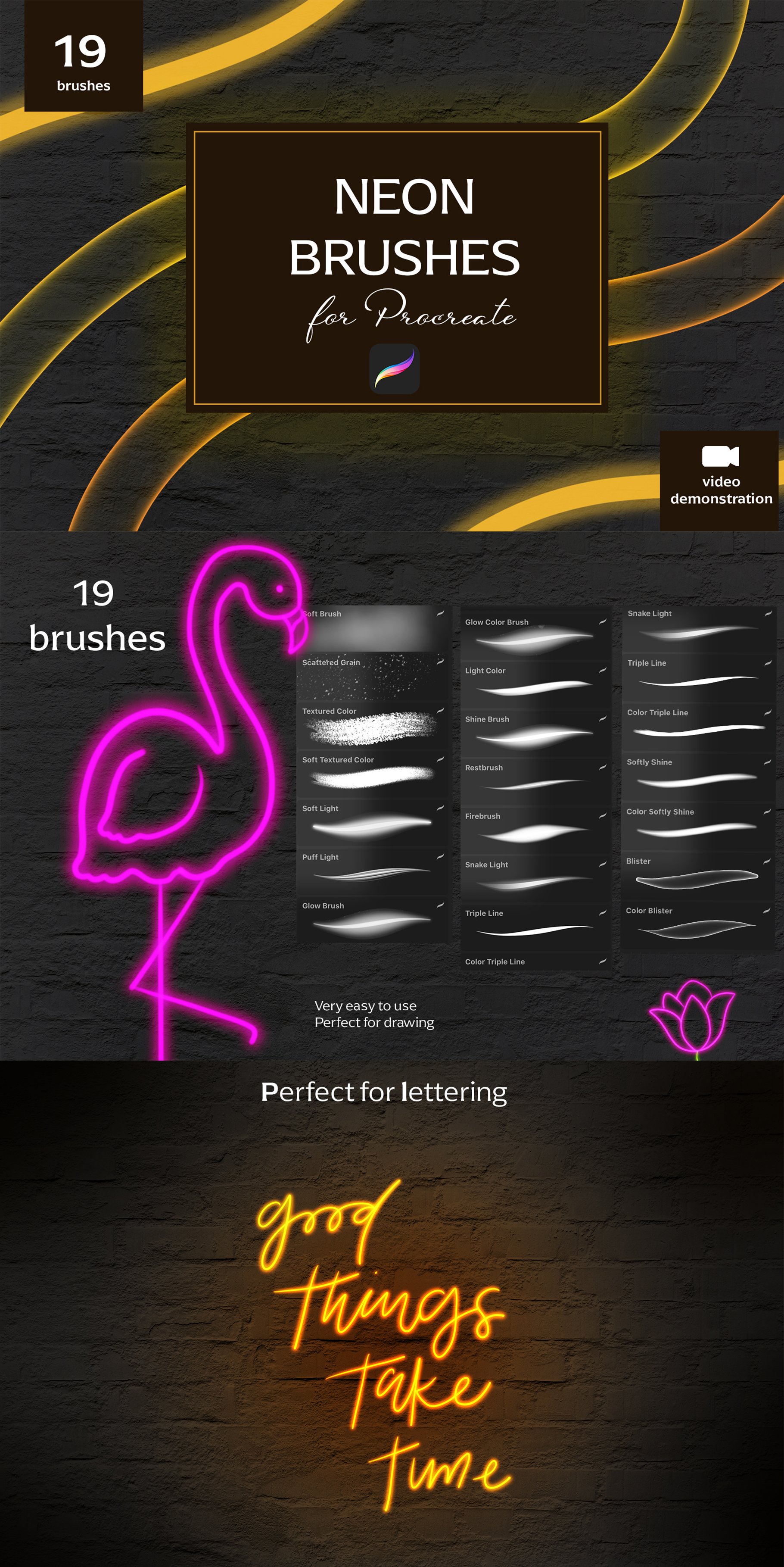 Procreate Neon brushes (732756)