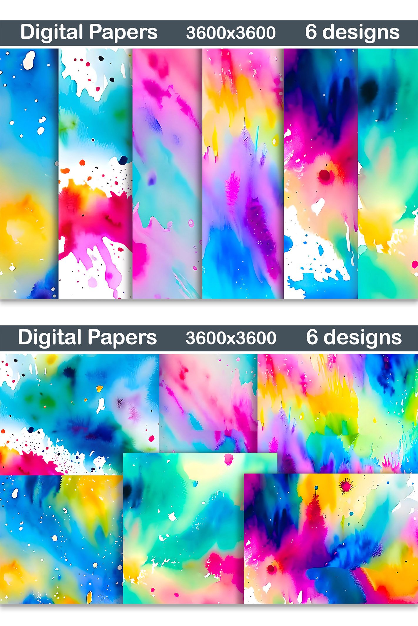 Rainbow Watercolor Background | Rainbow Digital Paper