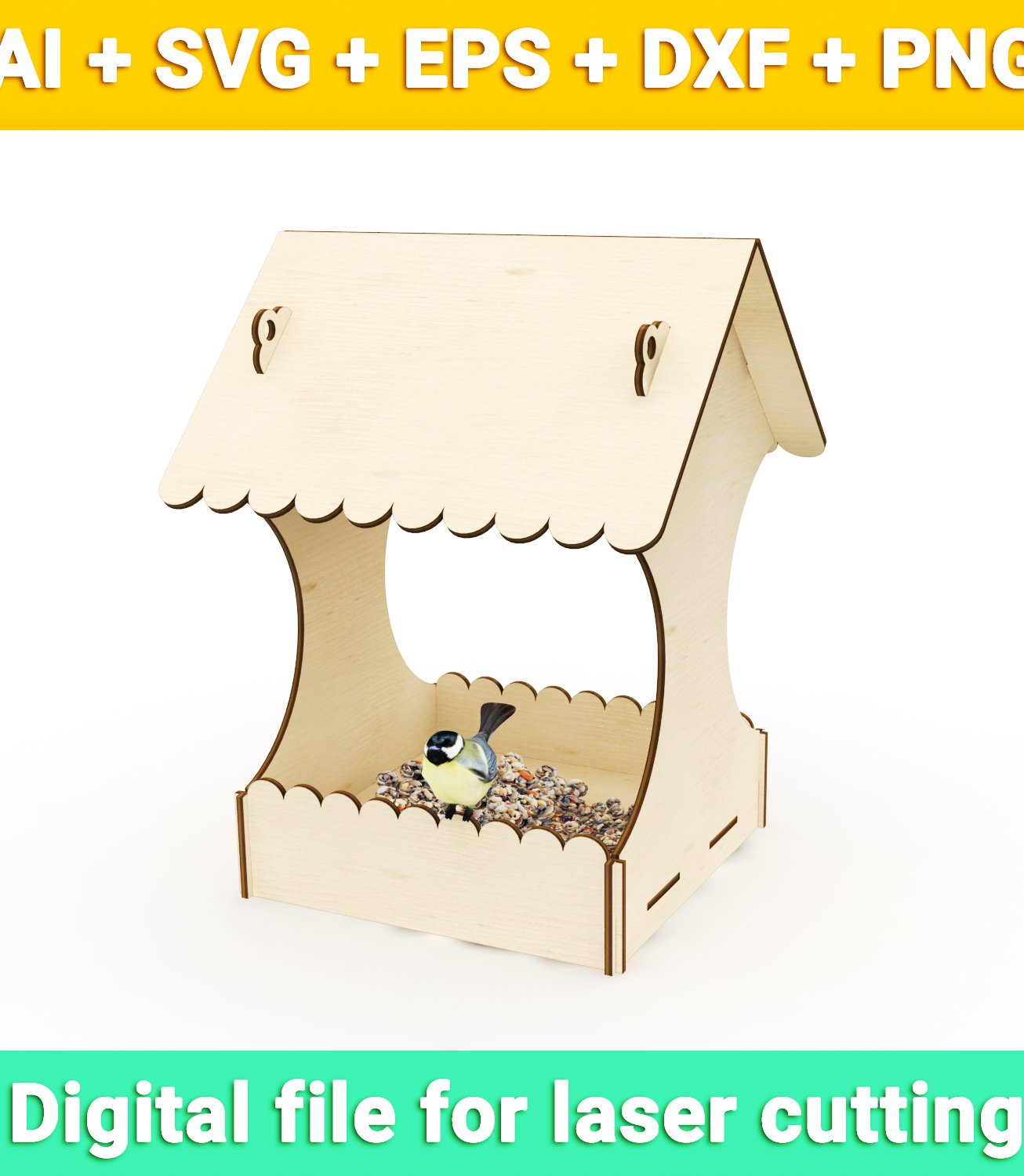 Feeding trough open for CNC svg vector file