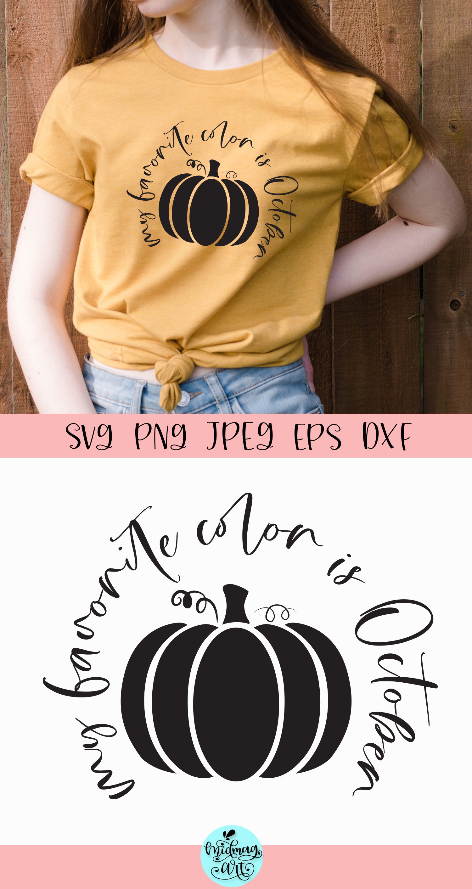 My favorite color is october svg, fall cut file