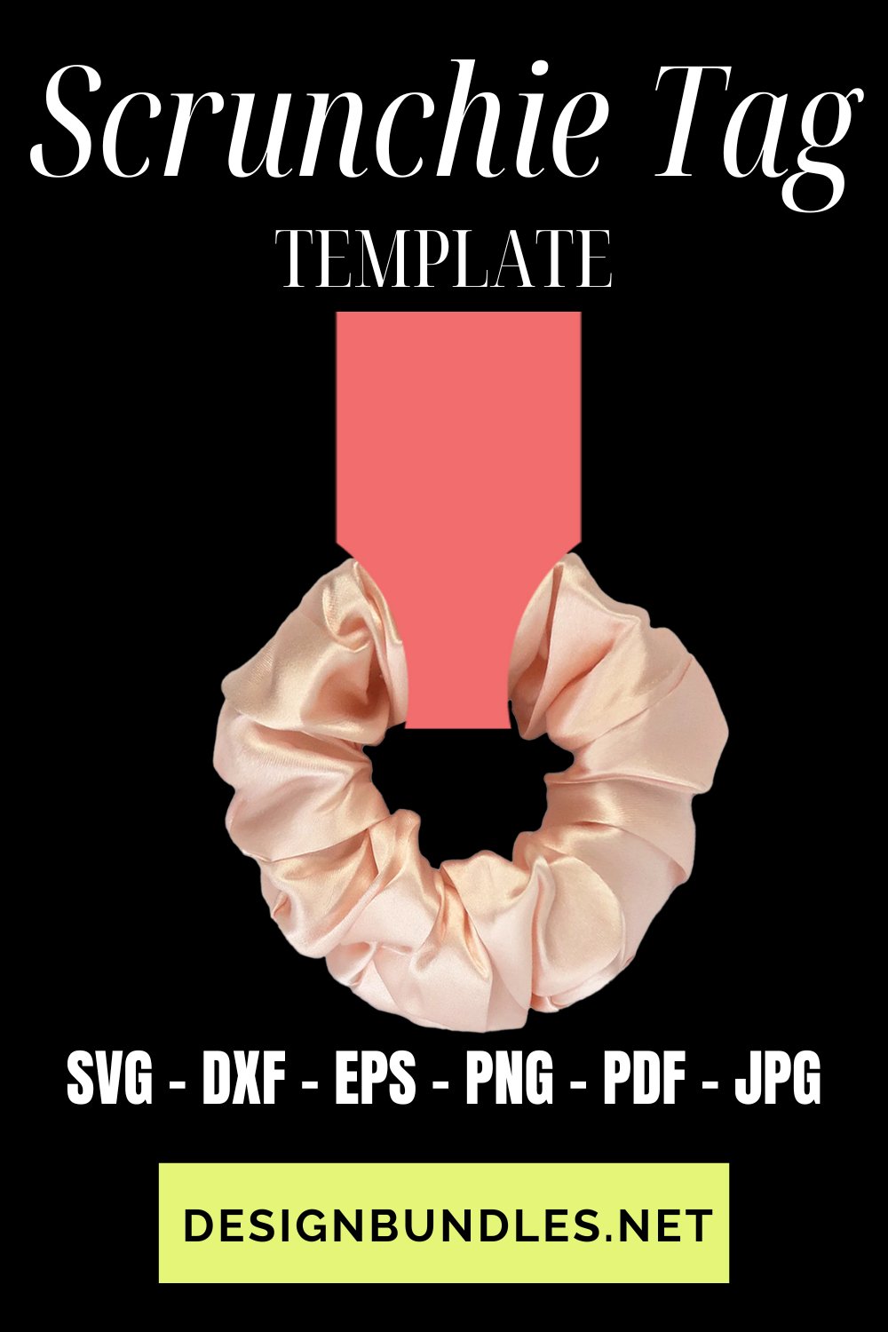 Scrunchie Tag Template SVG, Scrunchie Holder (2730858)