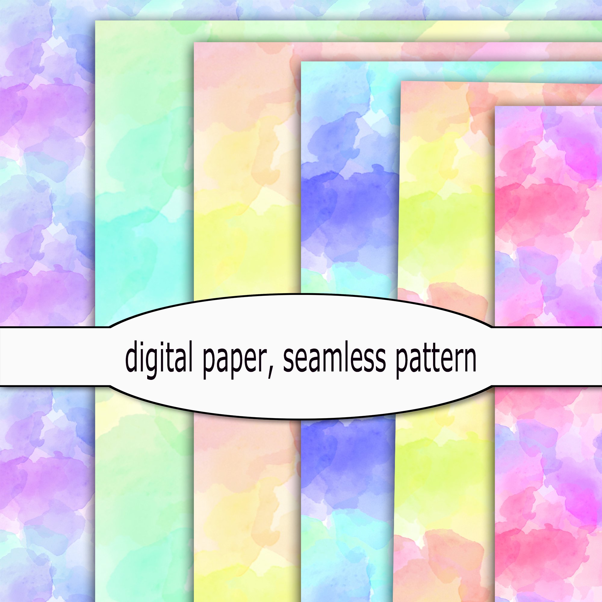watercolor spots digital paper, seamless pattern color spot