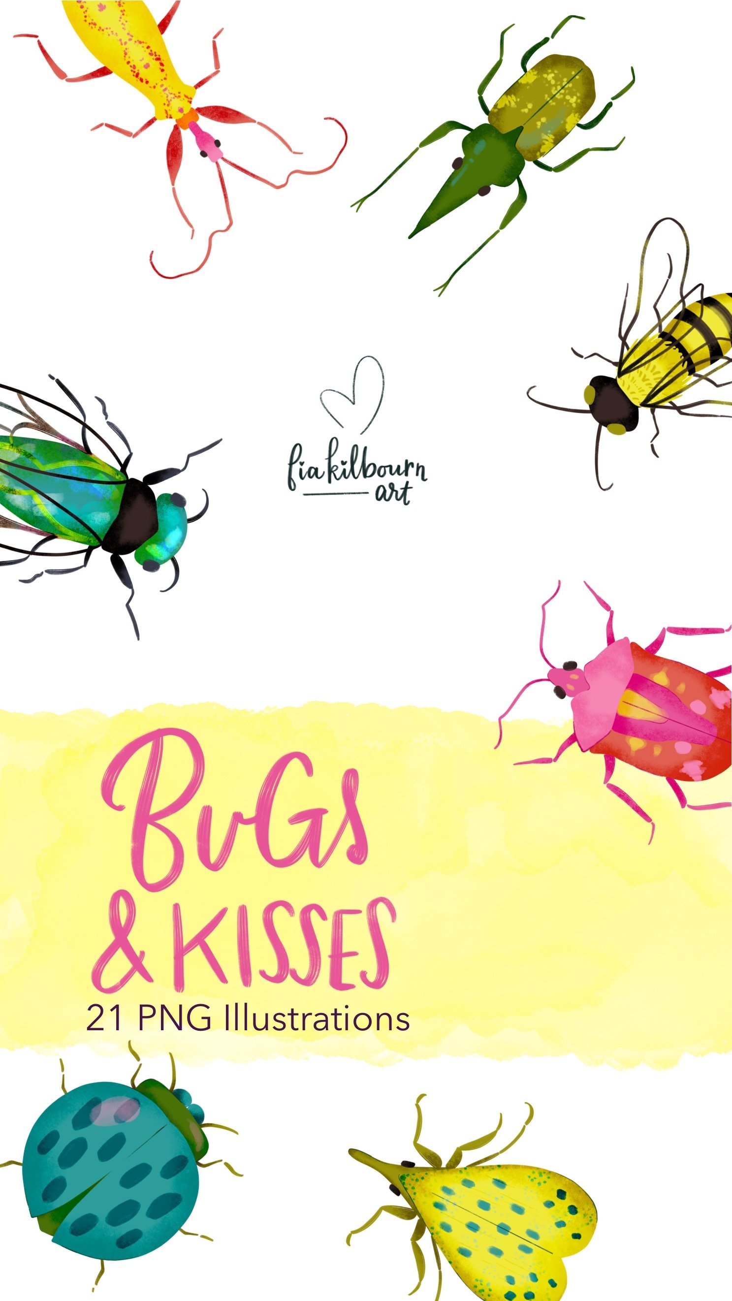 Bug and Cute Insect Phrases PNG Bundle