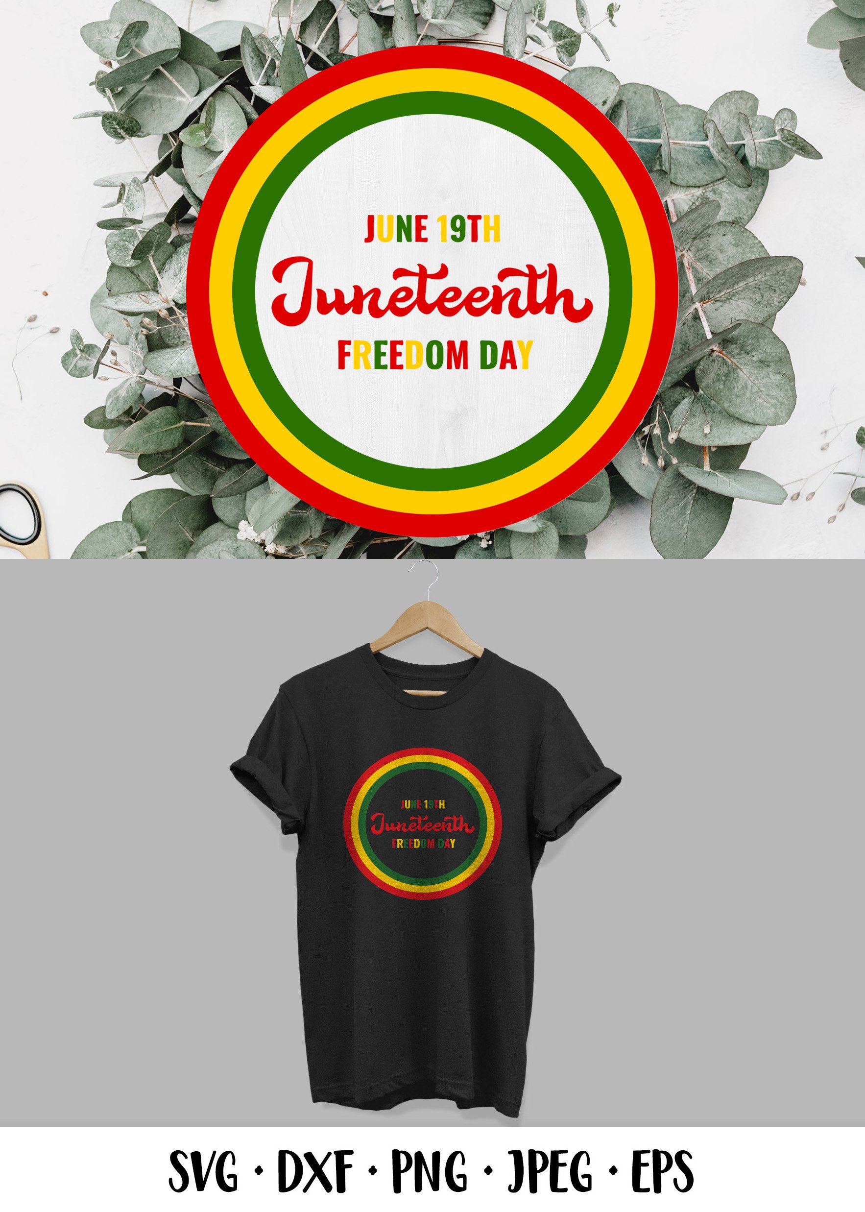Juneteenth round sign SVG. Afro American Freedom Day