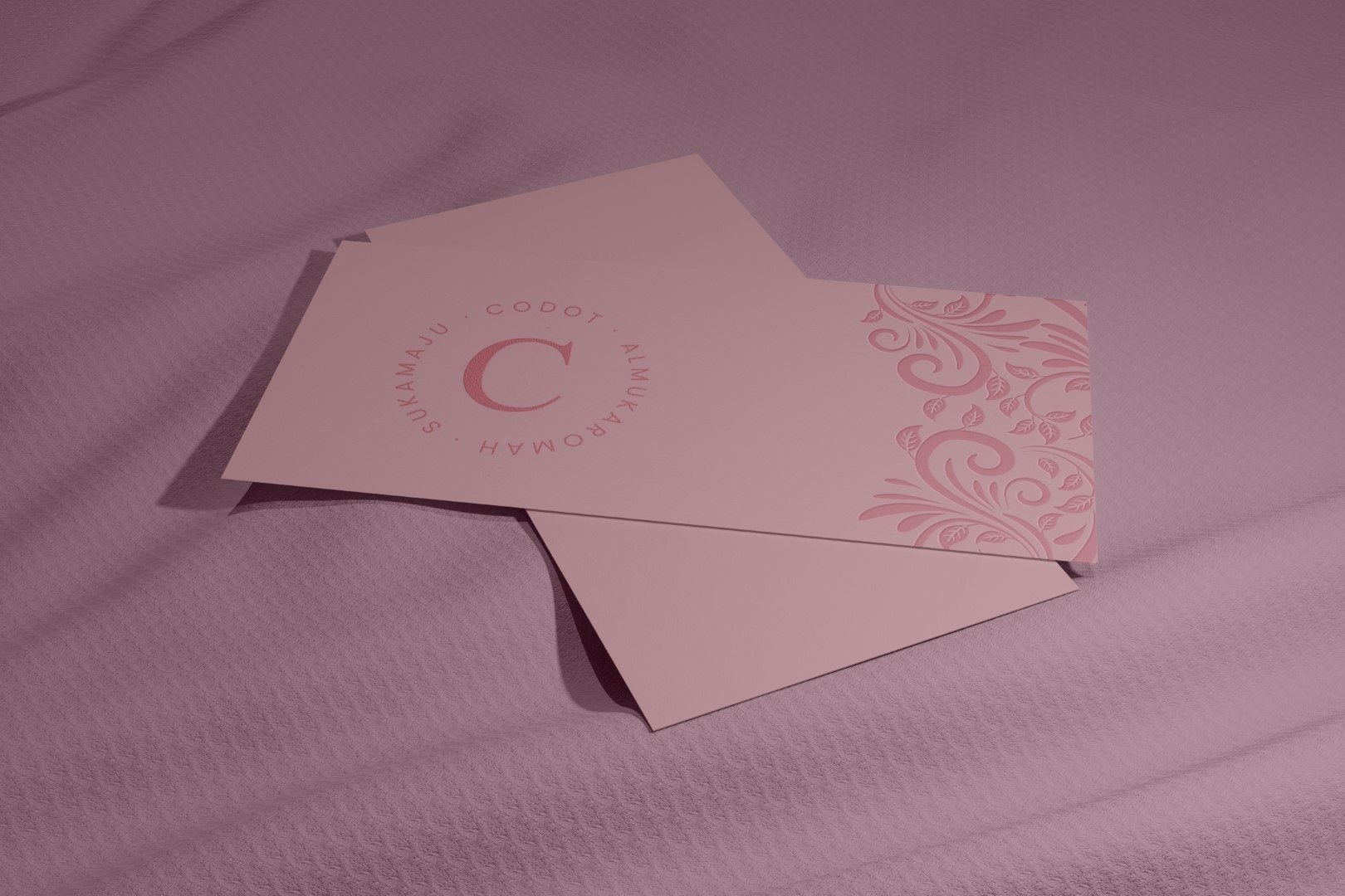 pink pastel logo mockup psd