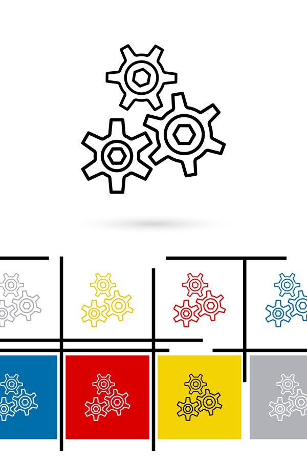 Cogs gears icon vector