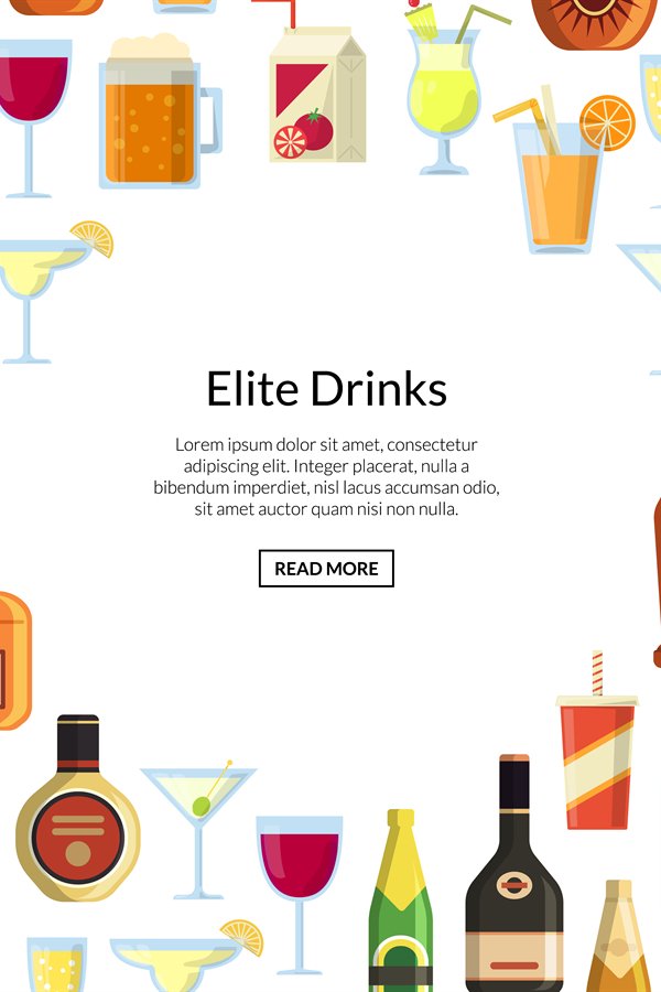 Vector background with alcoholic drinks in glasses (828393)