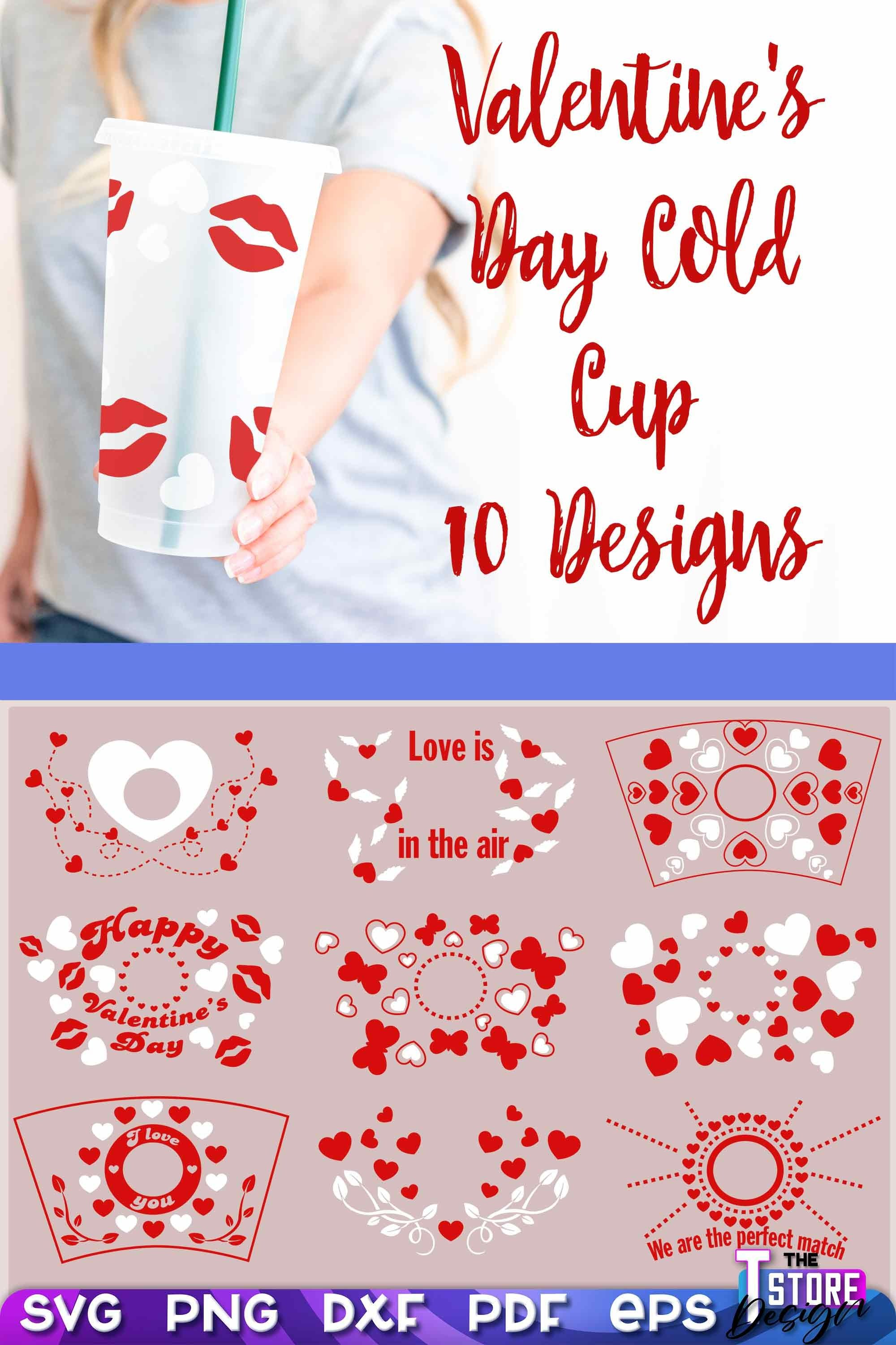 Valentine's Day Cold Cup 24 oz|Love SVG |Heart (2843000)