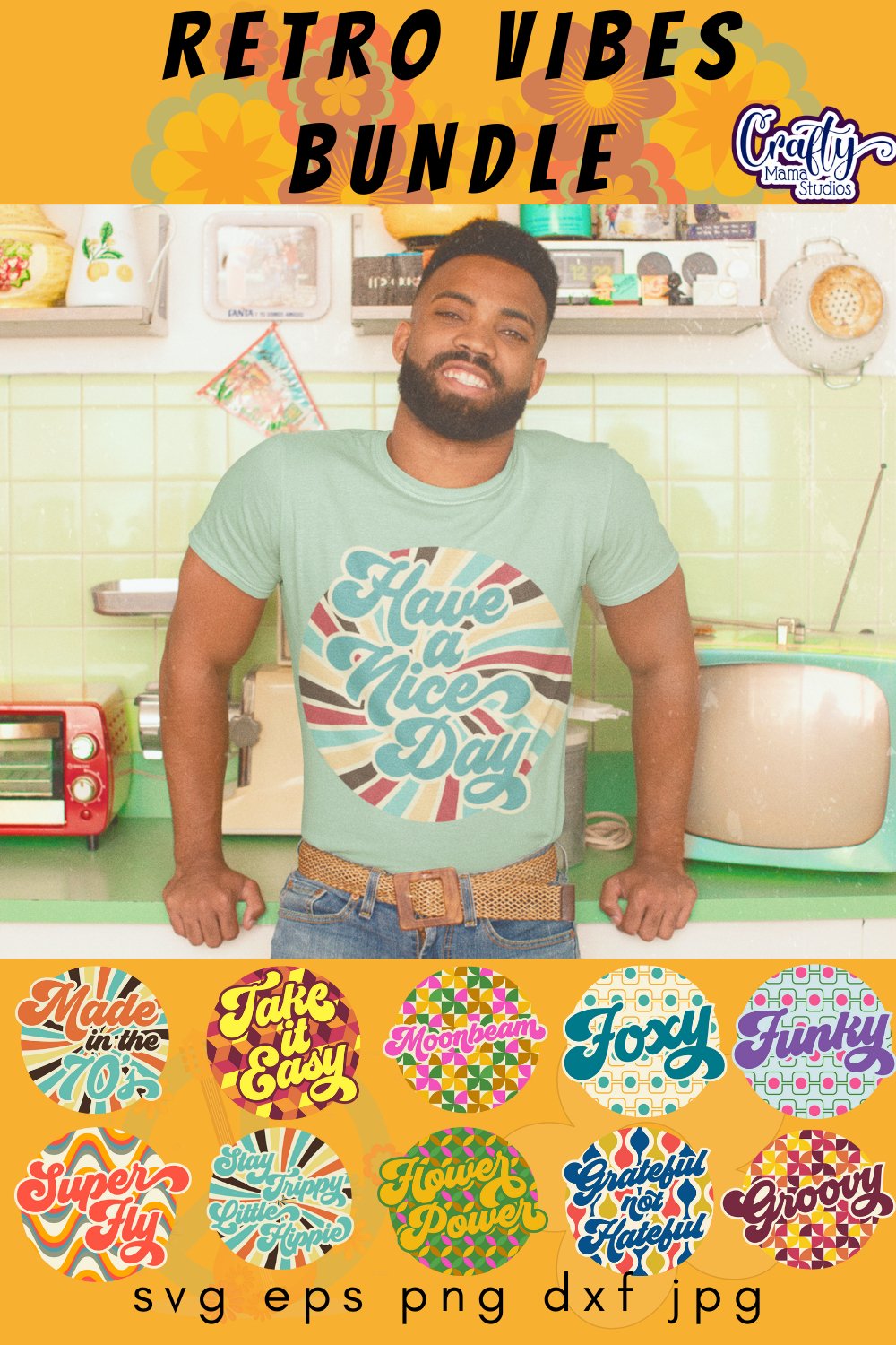 Retro 70s Svg Bundle | 20 Groovy Sayings Shirt Designs