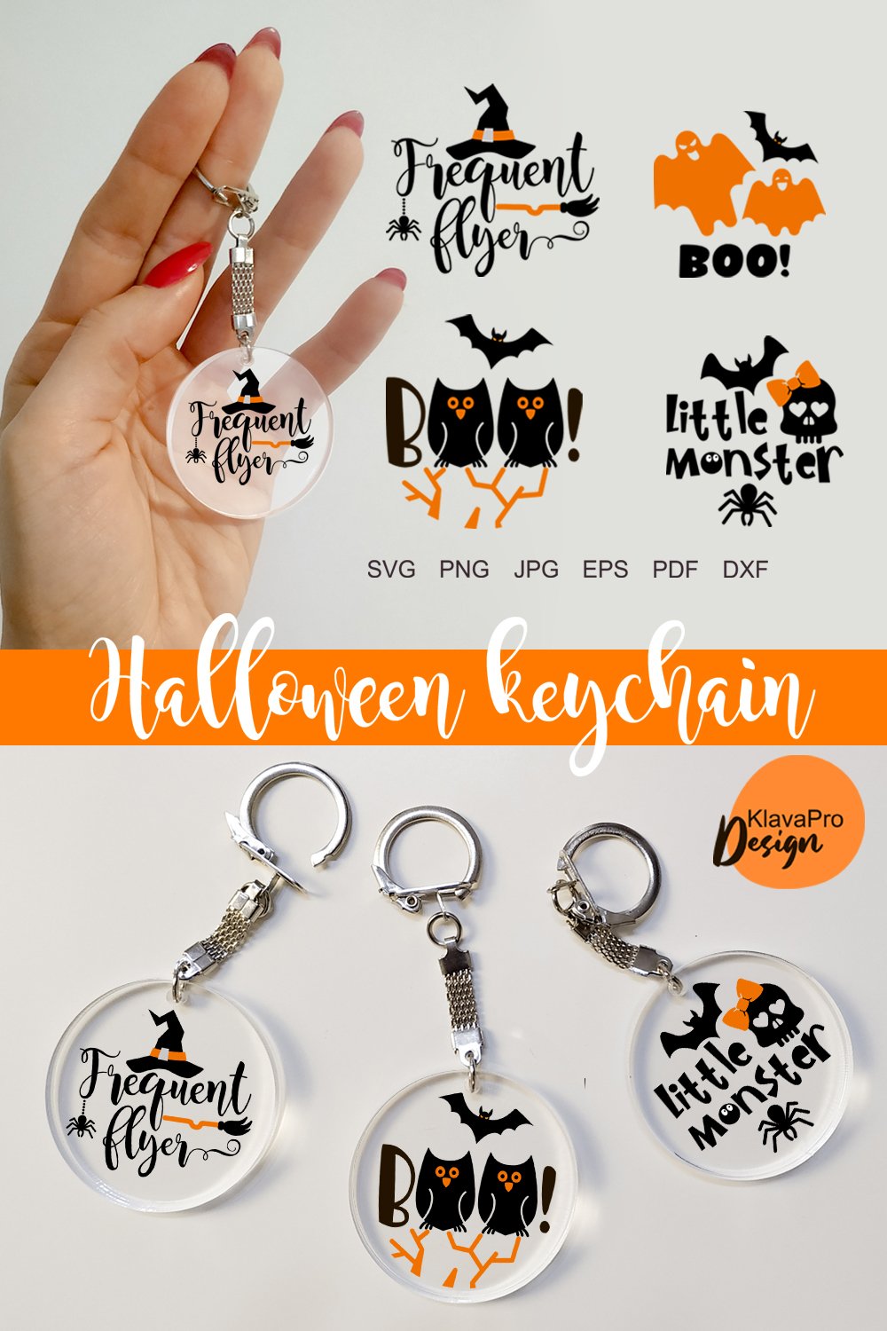 Halloween Keychain SVG. Round Acrylic Keychain