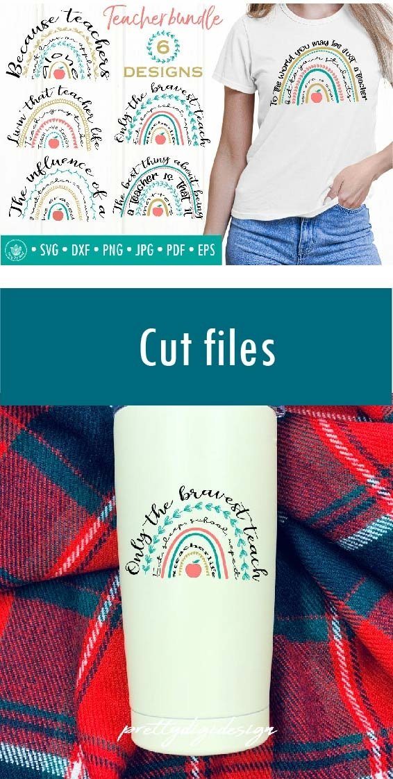 Teacher Rainbow Cut Files | Teacher Appreciation Designs
