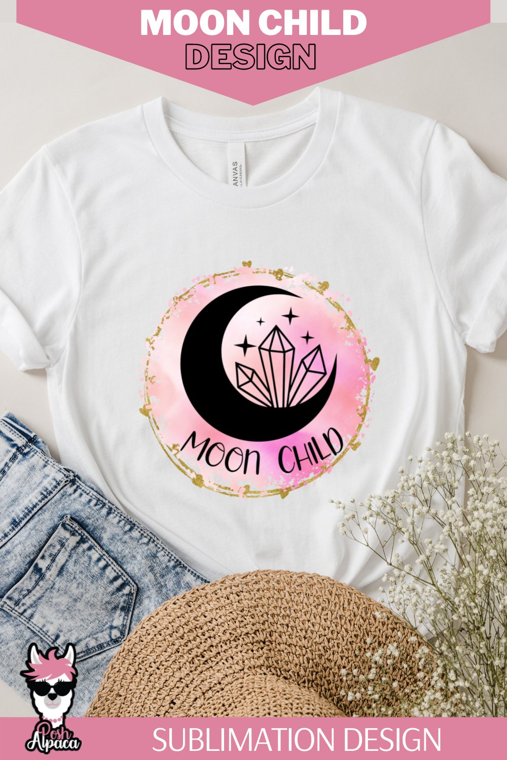 Moon child sublimation design