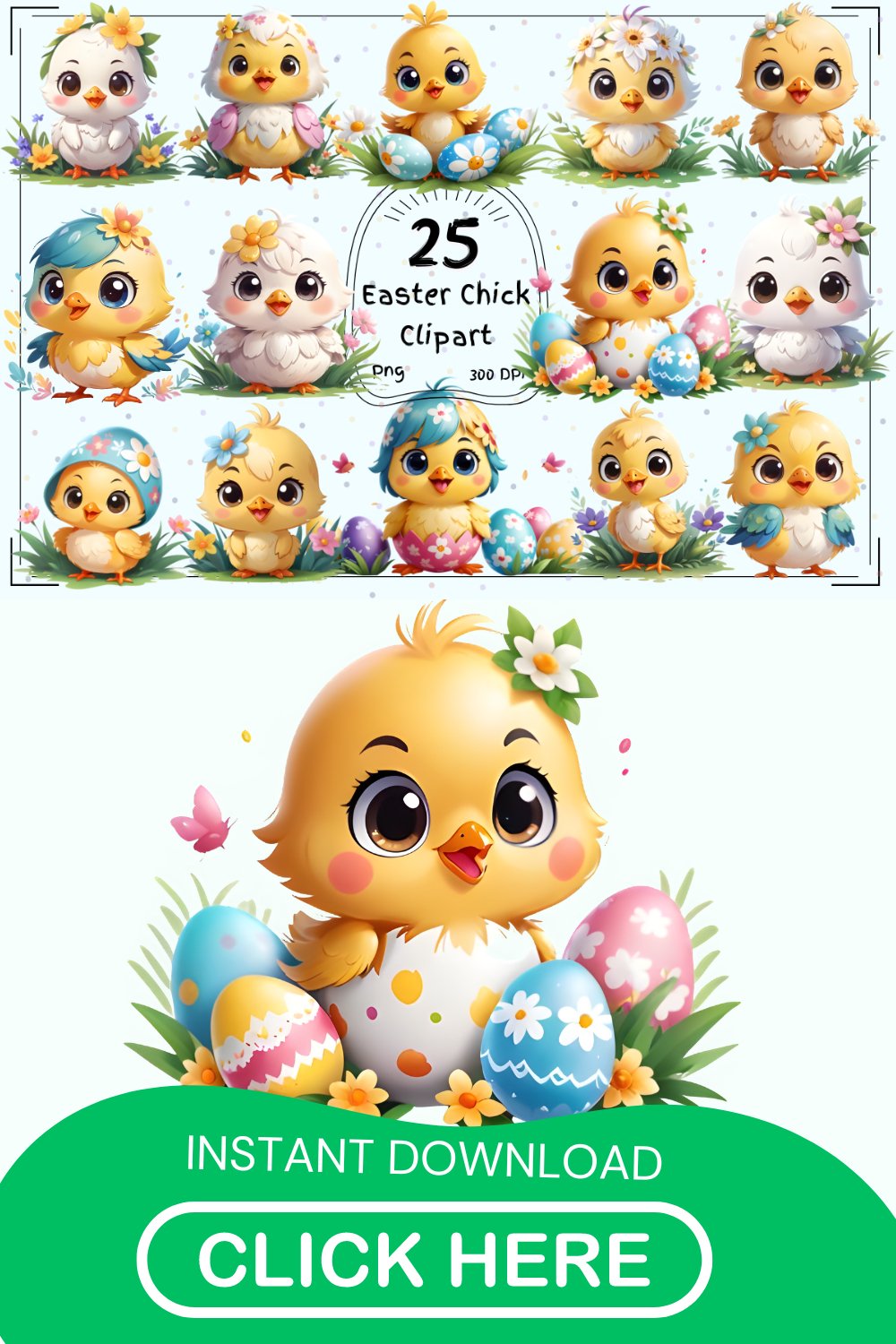 25 Floral Easter Chick Clipart - Adorable Spring Graphics