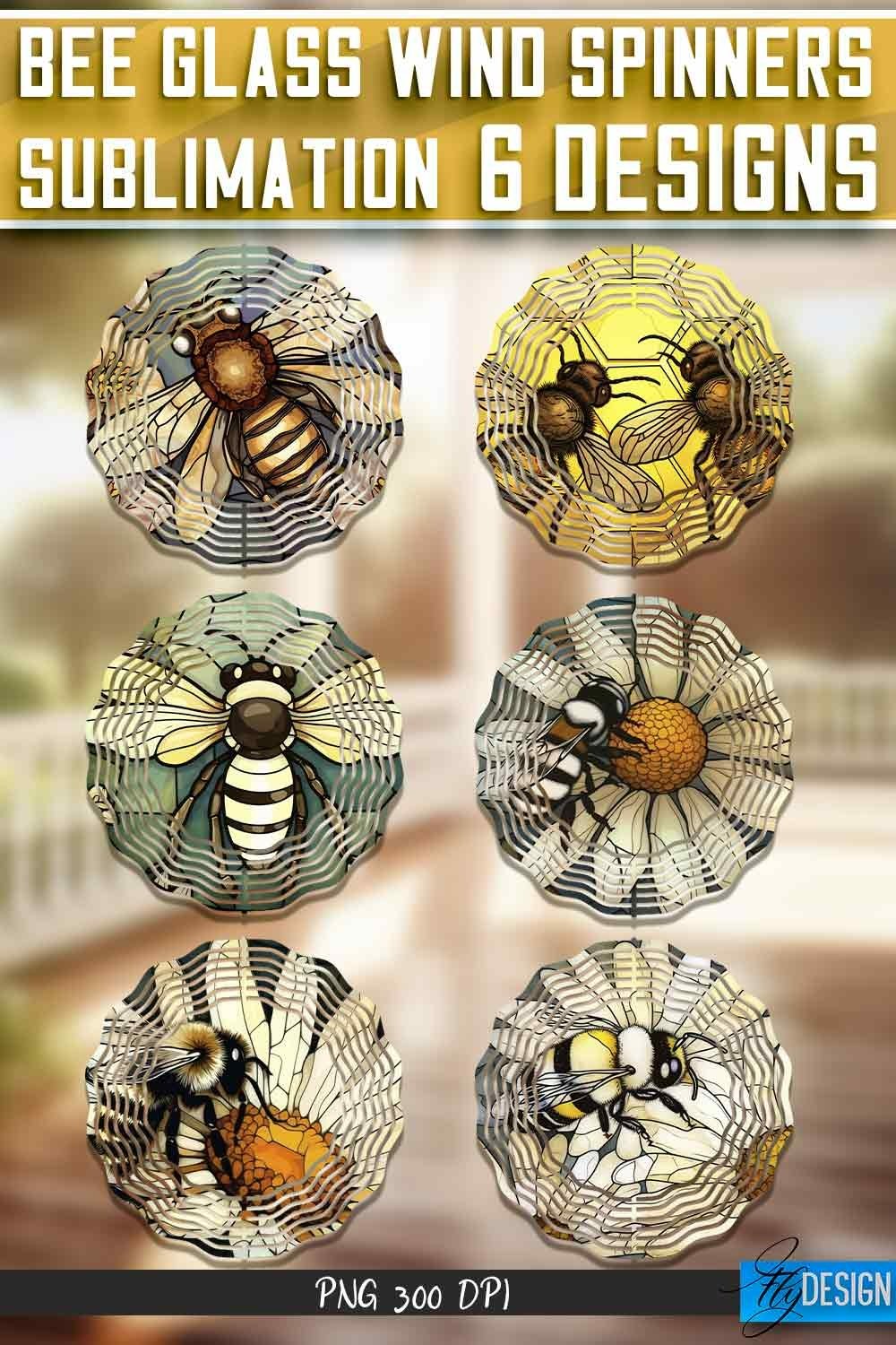 Bee Glass Wind Spinner Sublimation|Honey Bee Wind Spinner 2