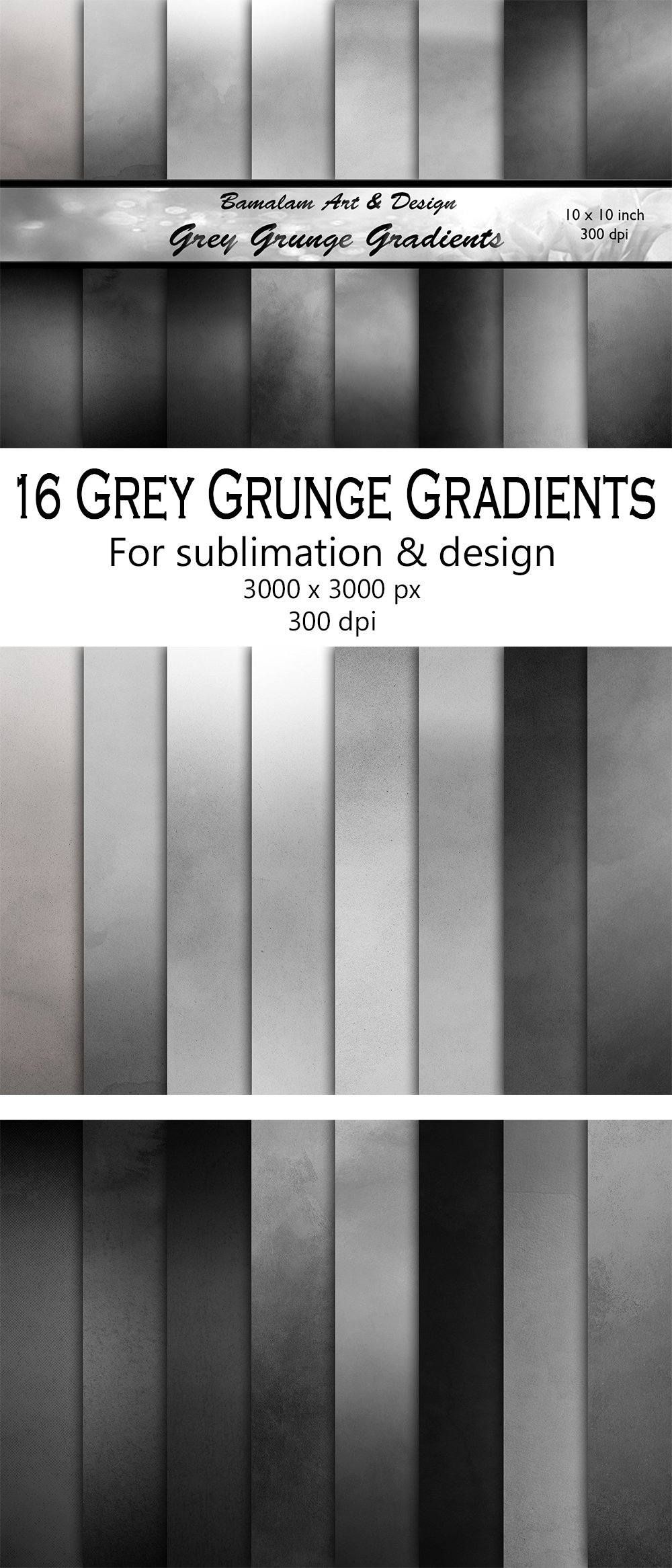 Grunge gradients in shades of grey