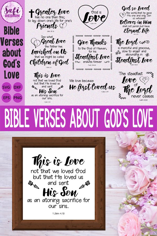Bible Verses about God's Love Cut File Bundle- SVG (943520)