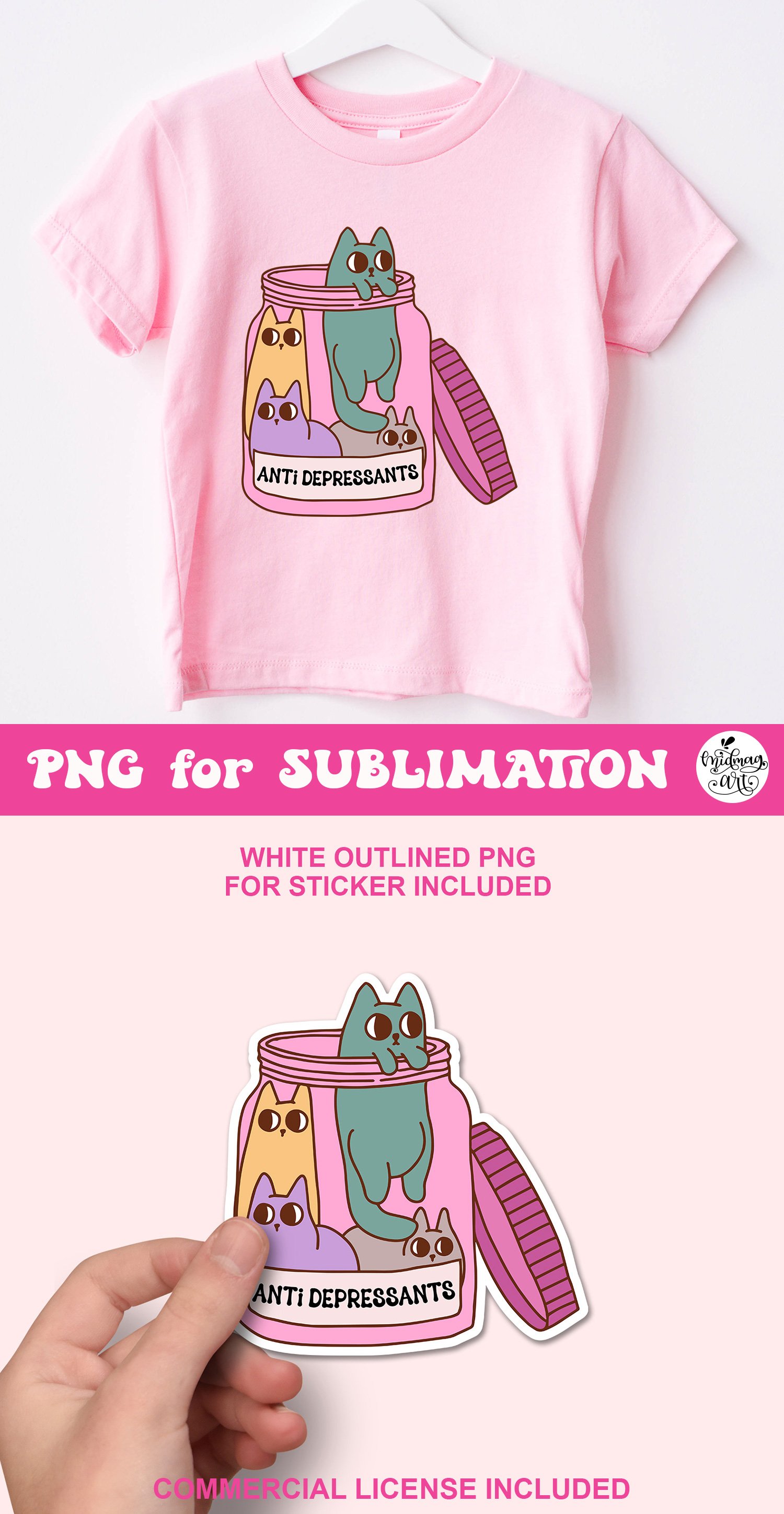 Antidepressant Cat PNG, Funny Mental Health (2792930)