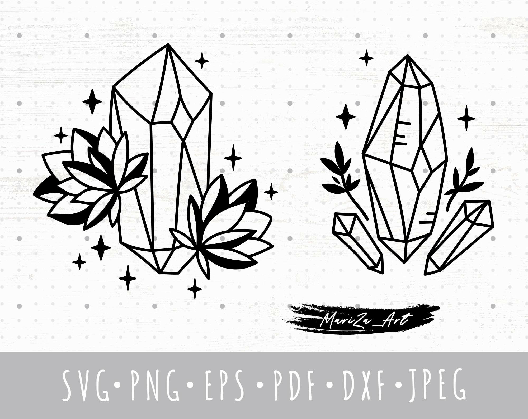Magic Crystals SVG, Floral crystal svg cricut