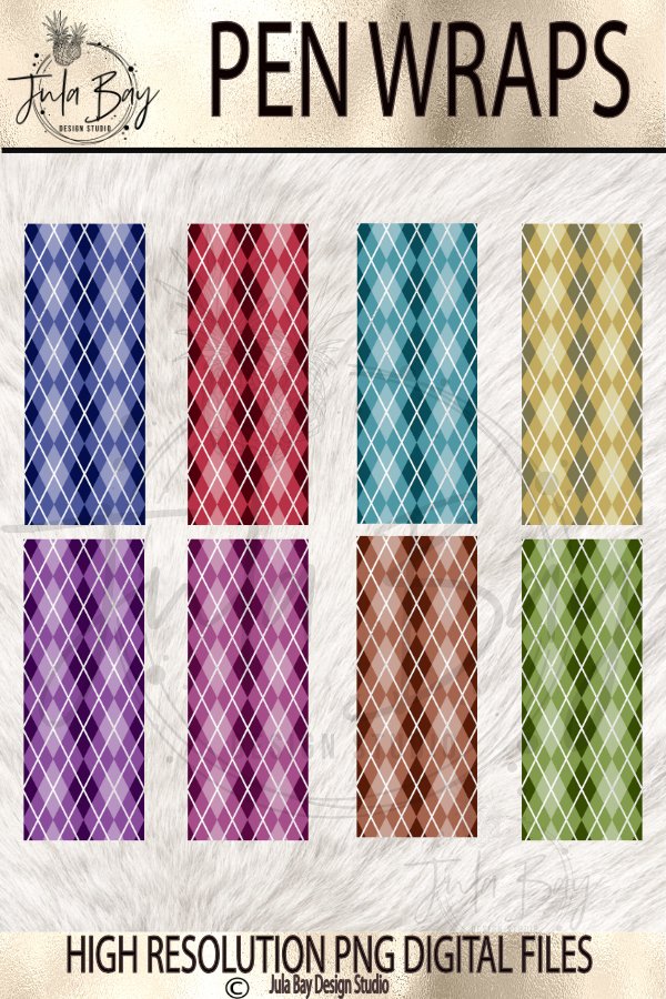 Pen Wraps for Epoxy Pen Argyle Sweater Pen Wrap Bundle