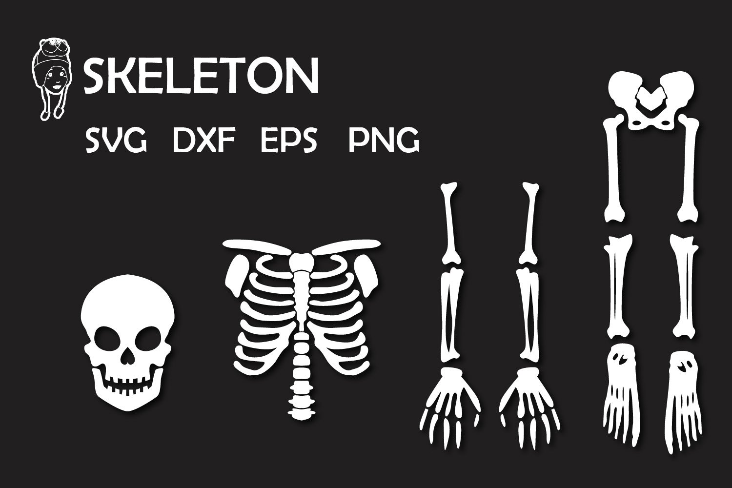 Skeleton svg, dxf, eps, png Cut File (980183)