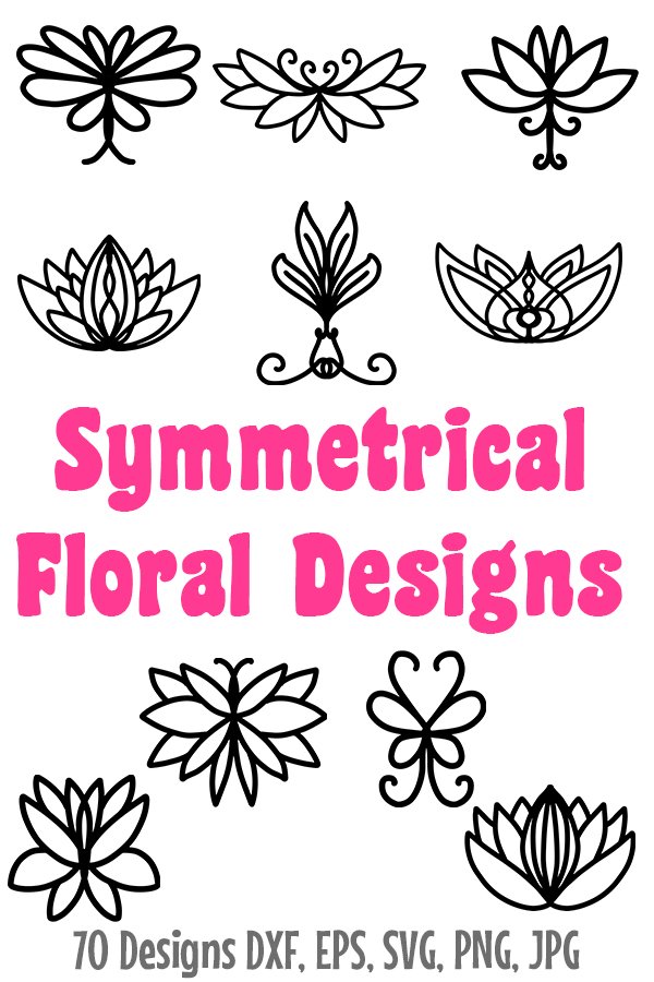 70 Symmetrical Floral Nature Icon Designs Collection