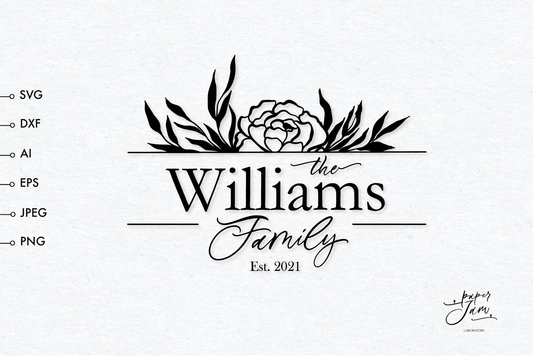 Family split monogram svg, Wedding monogram frame SVG