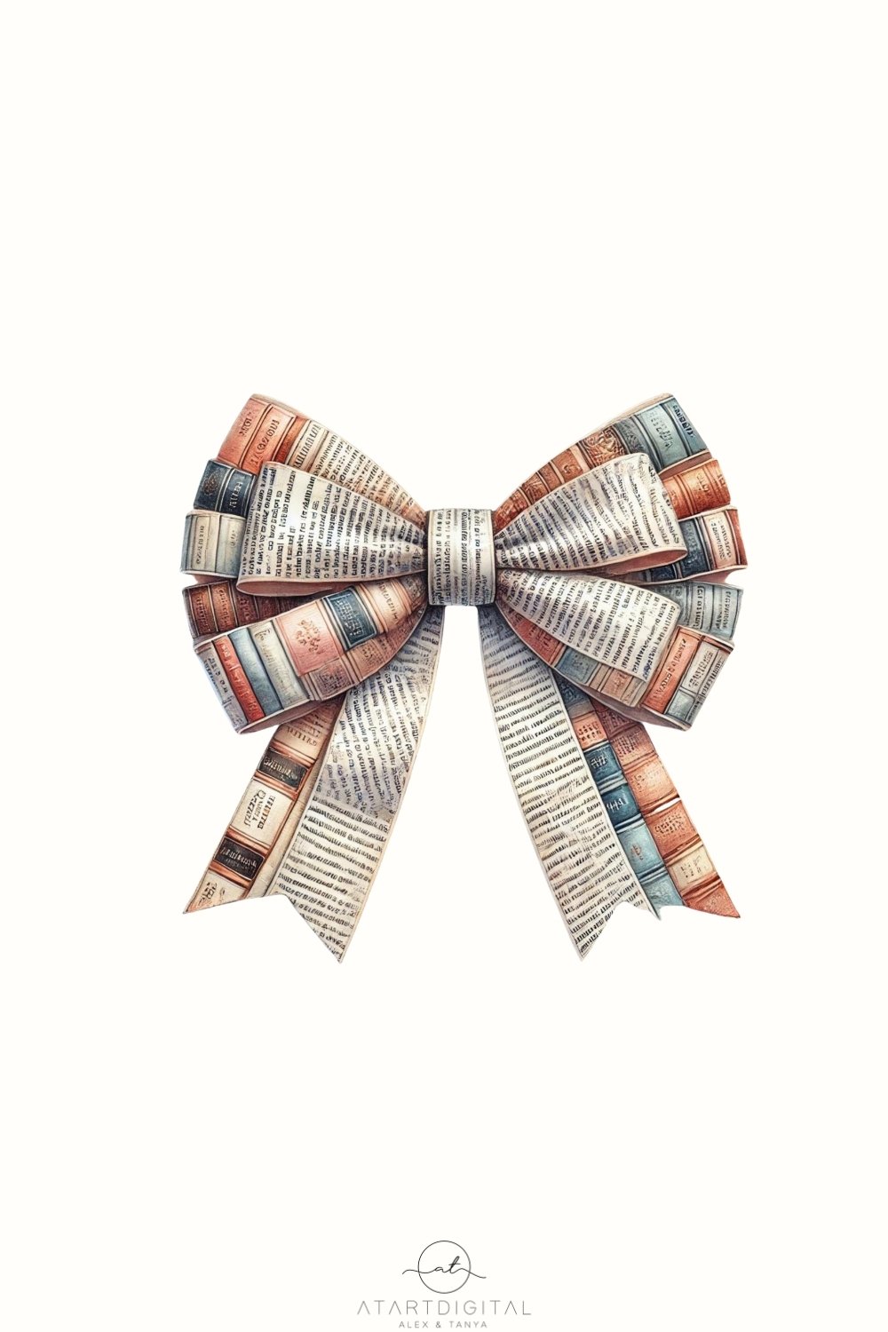 Bookish Bow PNG, Coquette Aesthetic for Book Lover