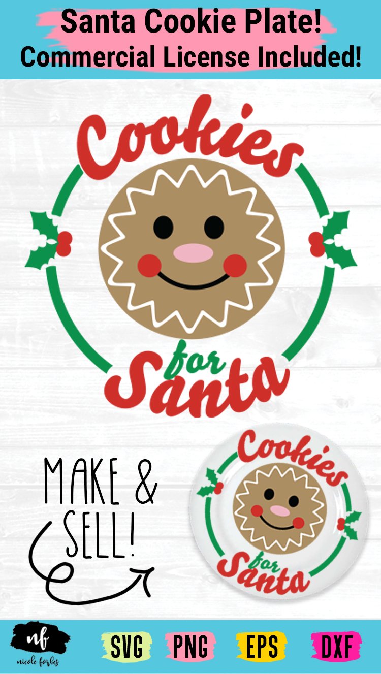 Santa's Cookie Plate Christmas SVG Cut File (941979)