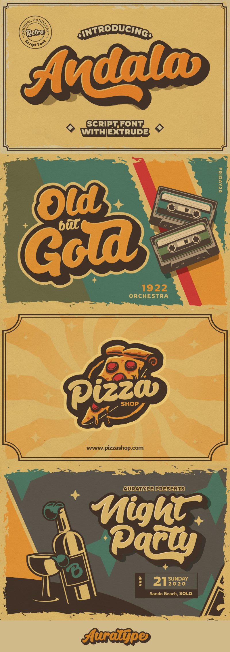 Andala - Retro Script Font (980783)