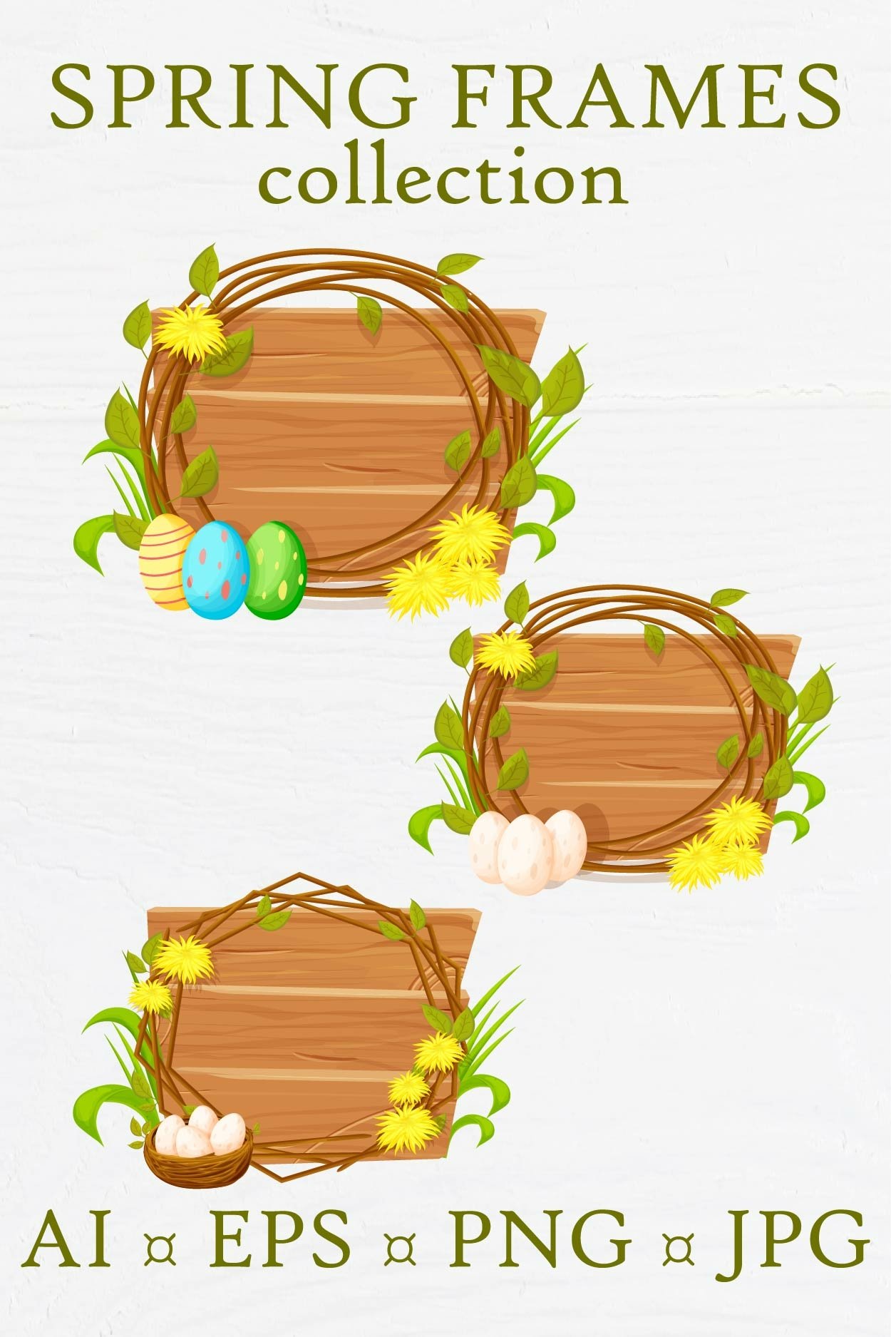 Spring Easter frame collection AI PNG EPS JPG Sublimation