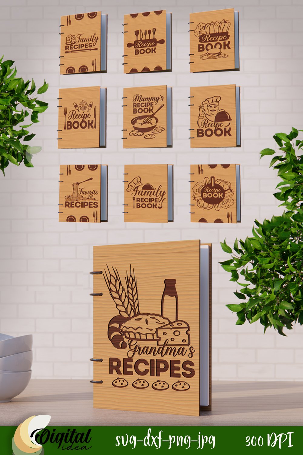 Kitchen Bundle SVG. Recipe book Laser Cut. Kitchen Book