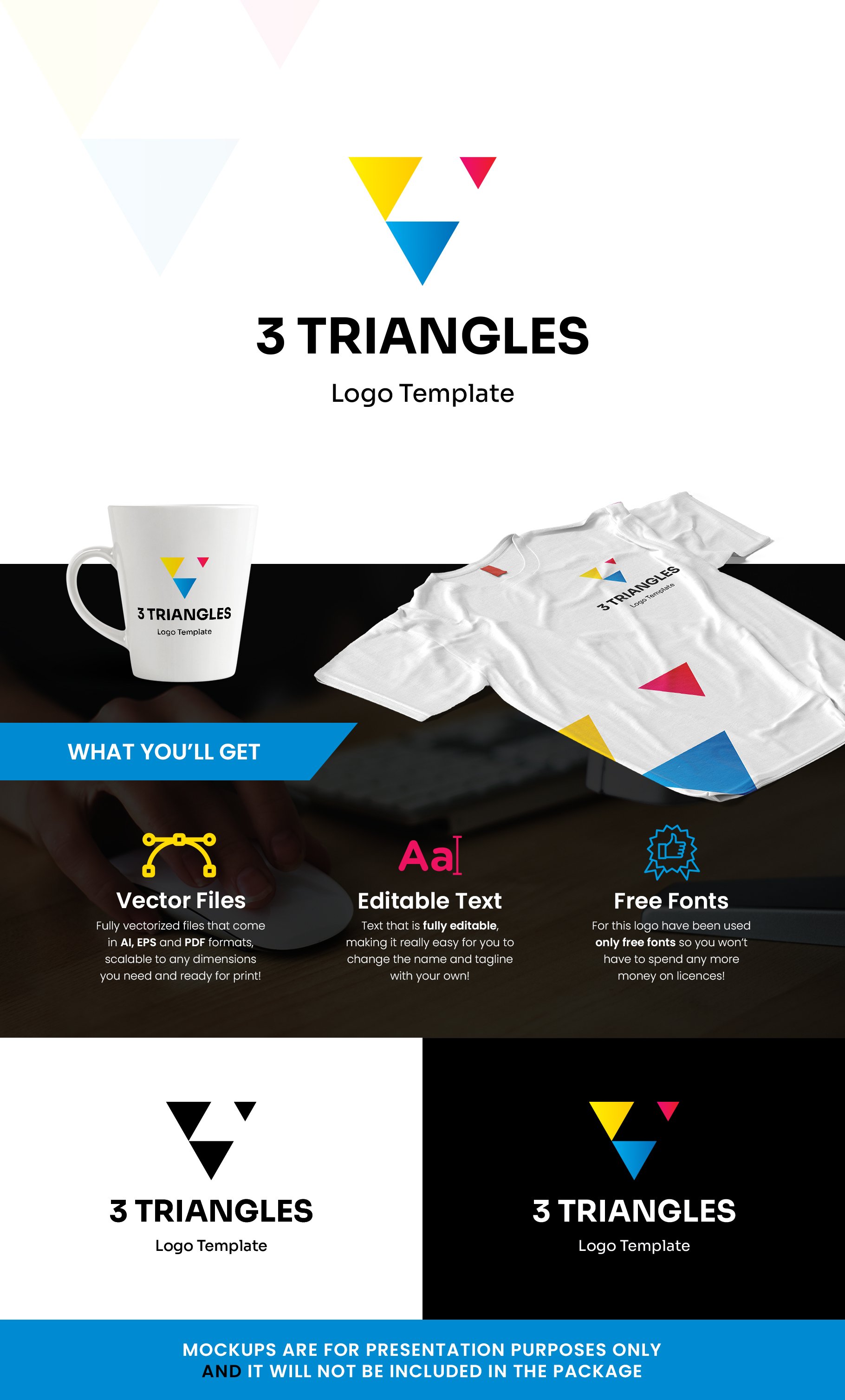 3 Triangles Logo Template