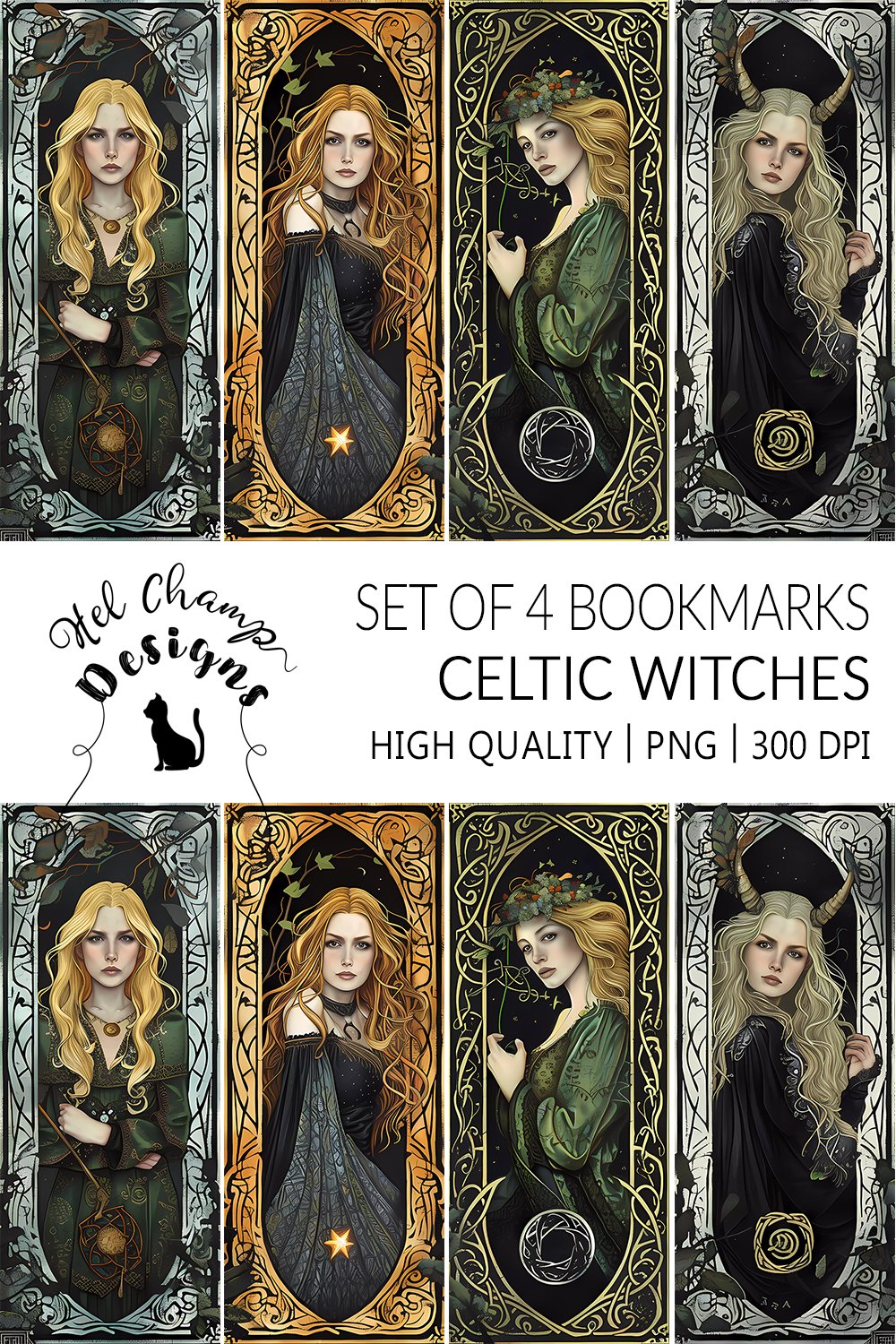 Bookmarks fantasy celtic witches sublimation