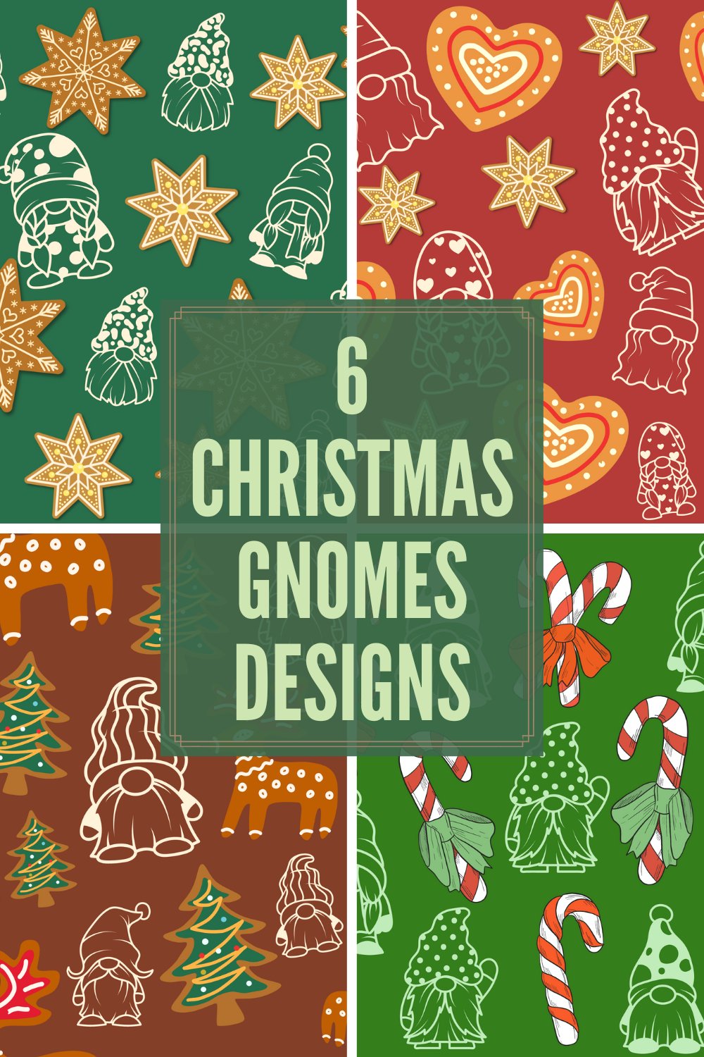 Christmas gnome seamless pattern digital paper set (2271242)