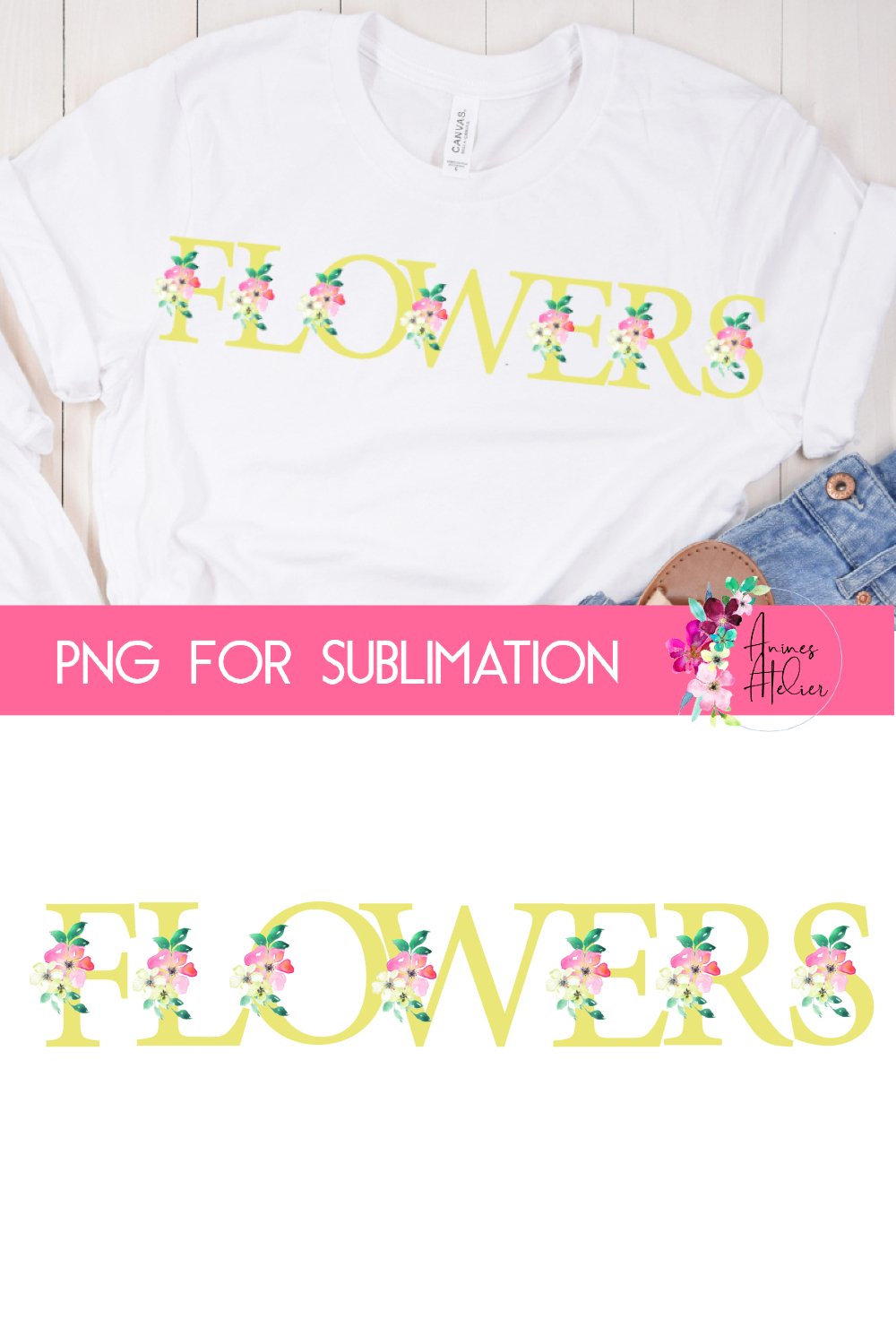 Flowers Sublimation Design in Yellow