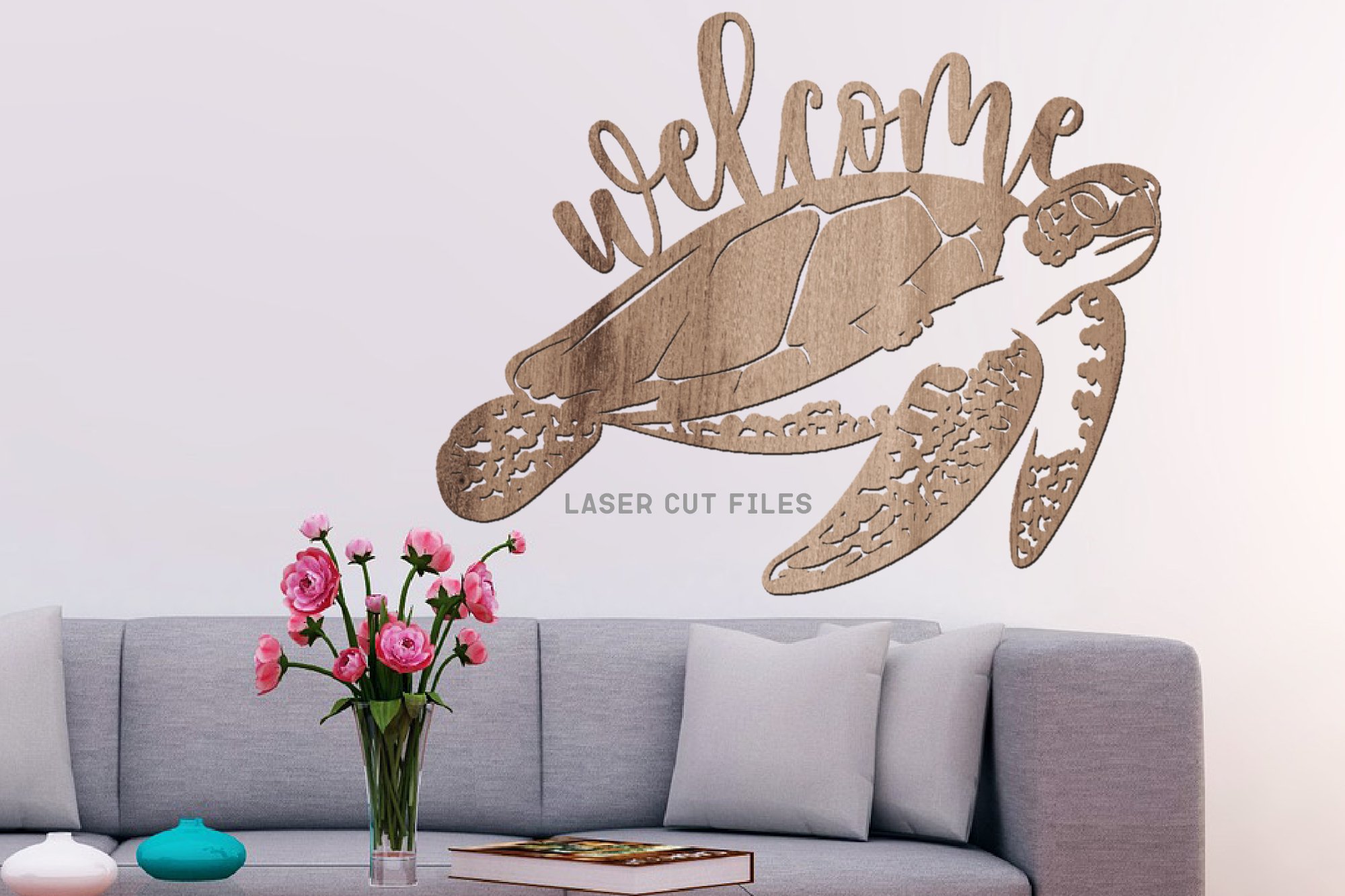 Sea Turtle SVG | Beach Welcome Sign SVG Laser Cut Files