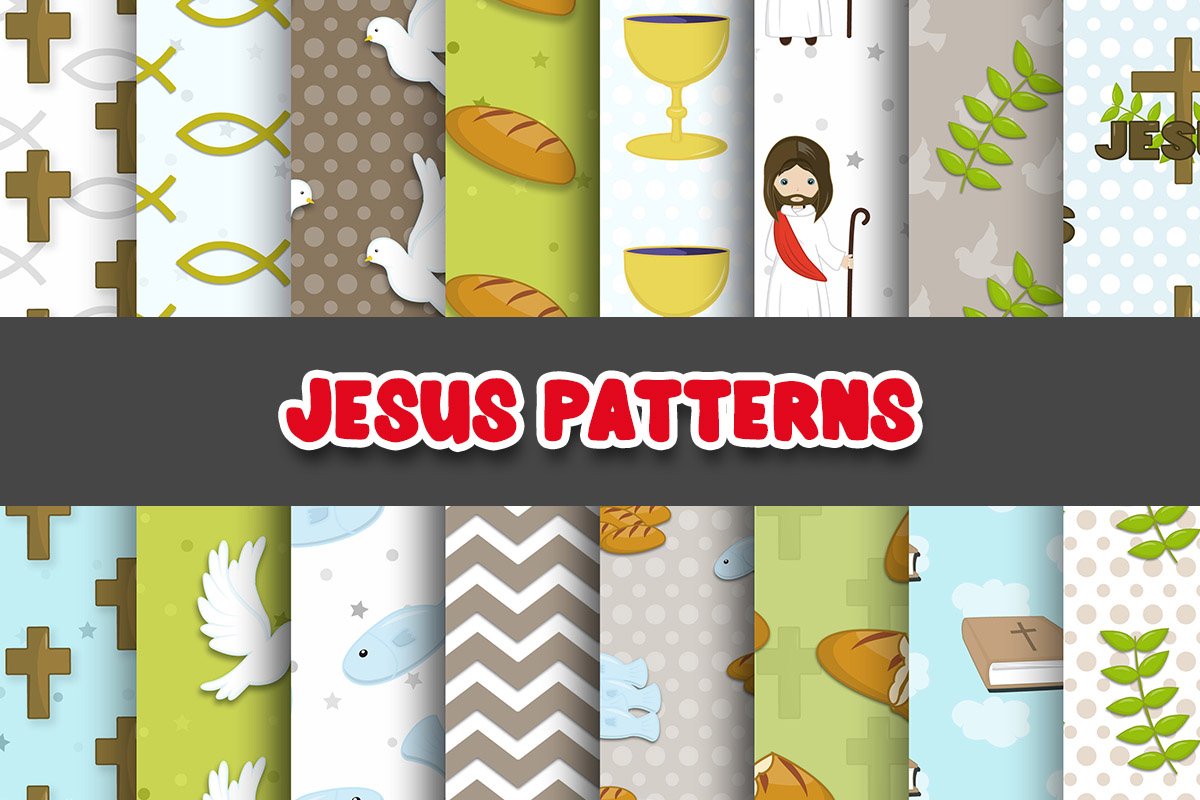 Jesus Christ Digital Papers Patterns