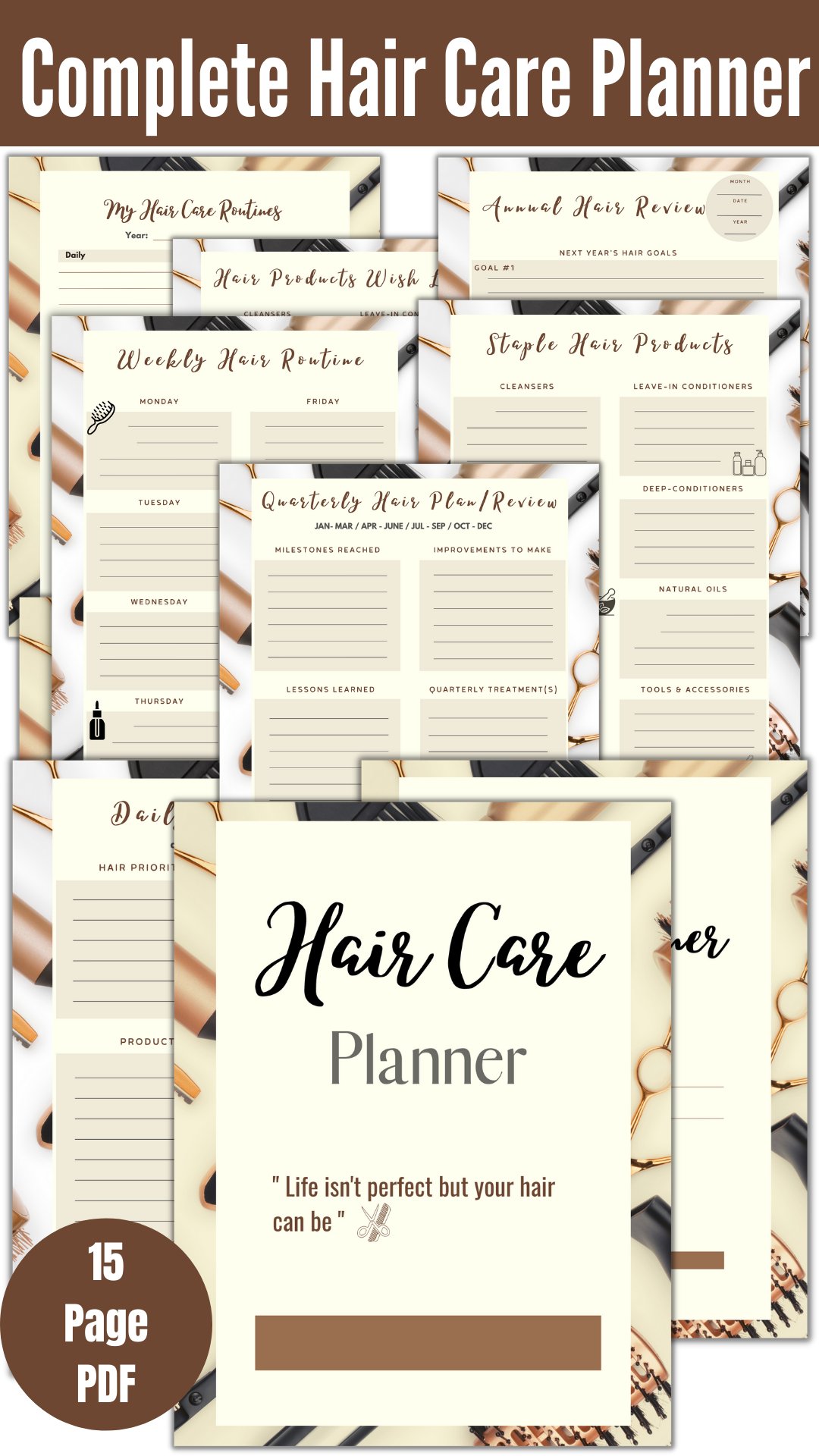 Printable Hair Planner and Journal