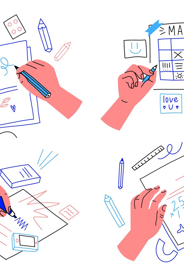 Hands write on paper. Filling out forms, questionnaires and