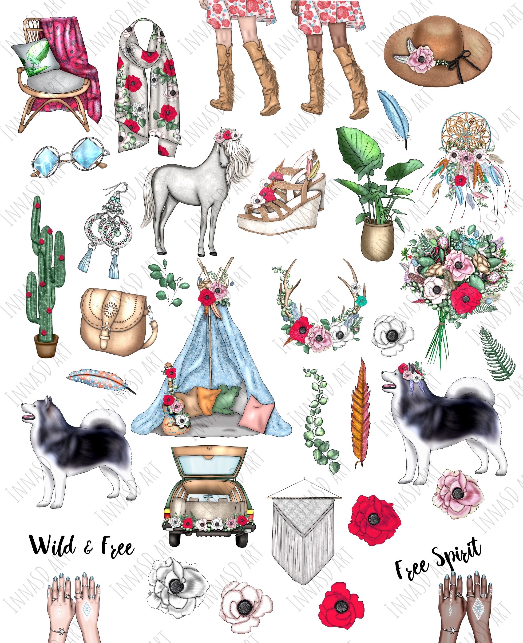 Boho Style Clip Art