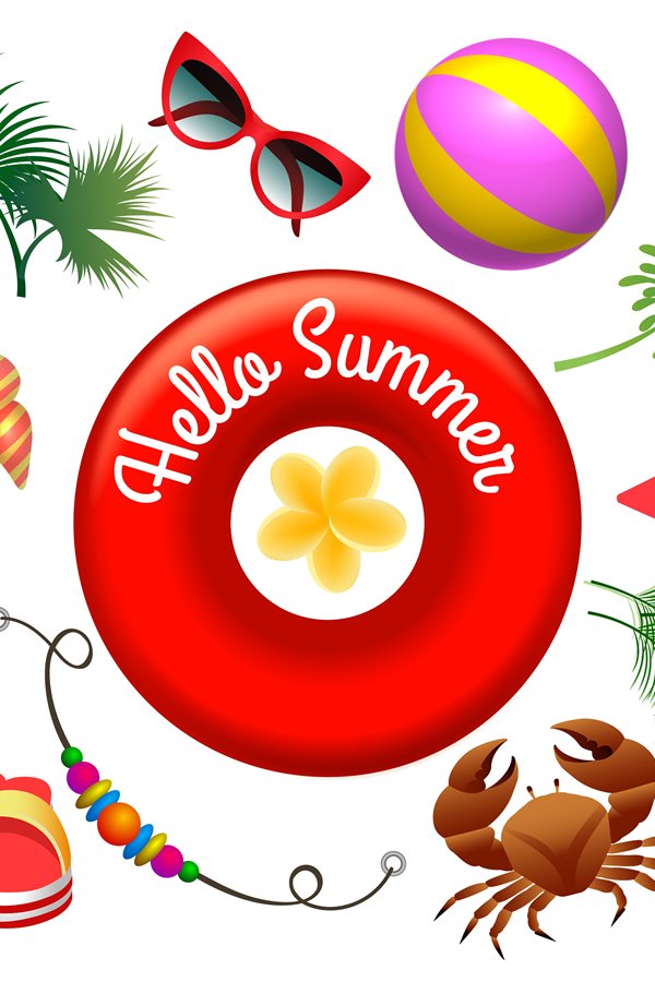 Tropical beach stickers