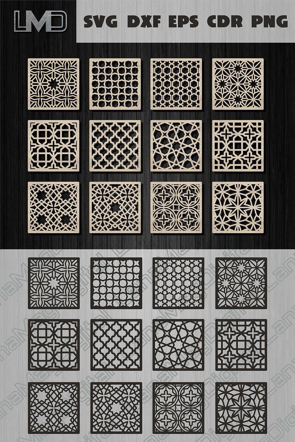 Arabic pattern coasters svg Decorative panel Partition scree