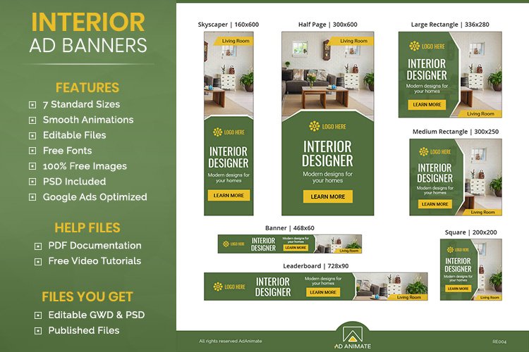 Interior Designer Animated Ad Banner Templates - HTML5