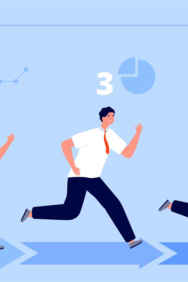 Businessman progress steps. Determination way, man step by s